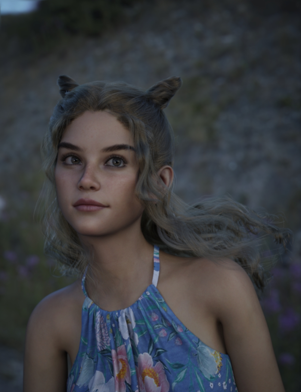 dForce Colette Cute Horns HairStyle For Genesis 9 | Daz 3D