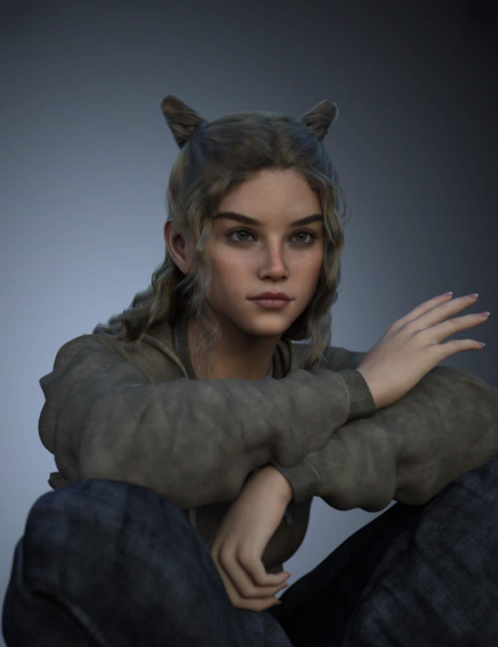 dForce Colette Cute Horns HairStyle For Genesis 9 | Daz 3D