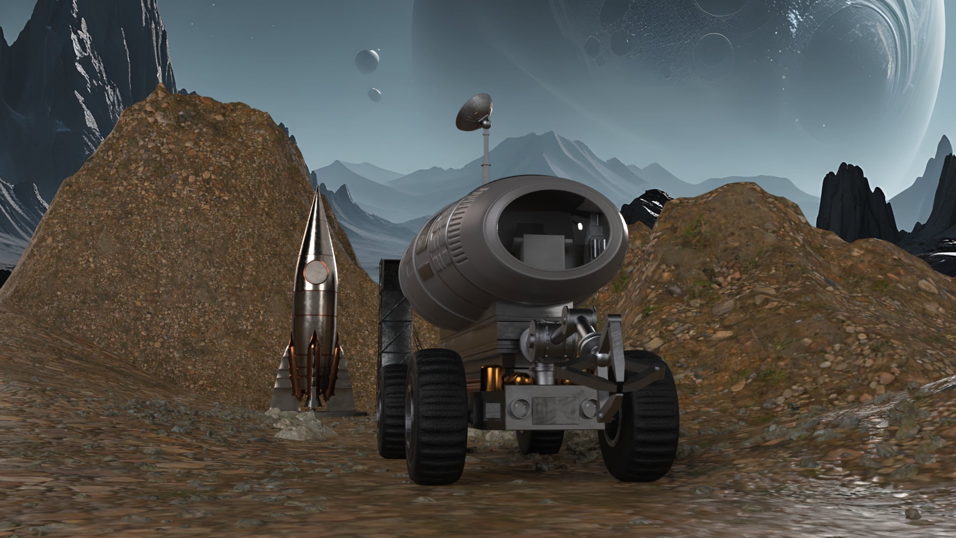 Retro Mars Base - Vehicle | Daz 3D