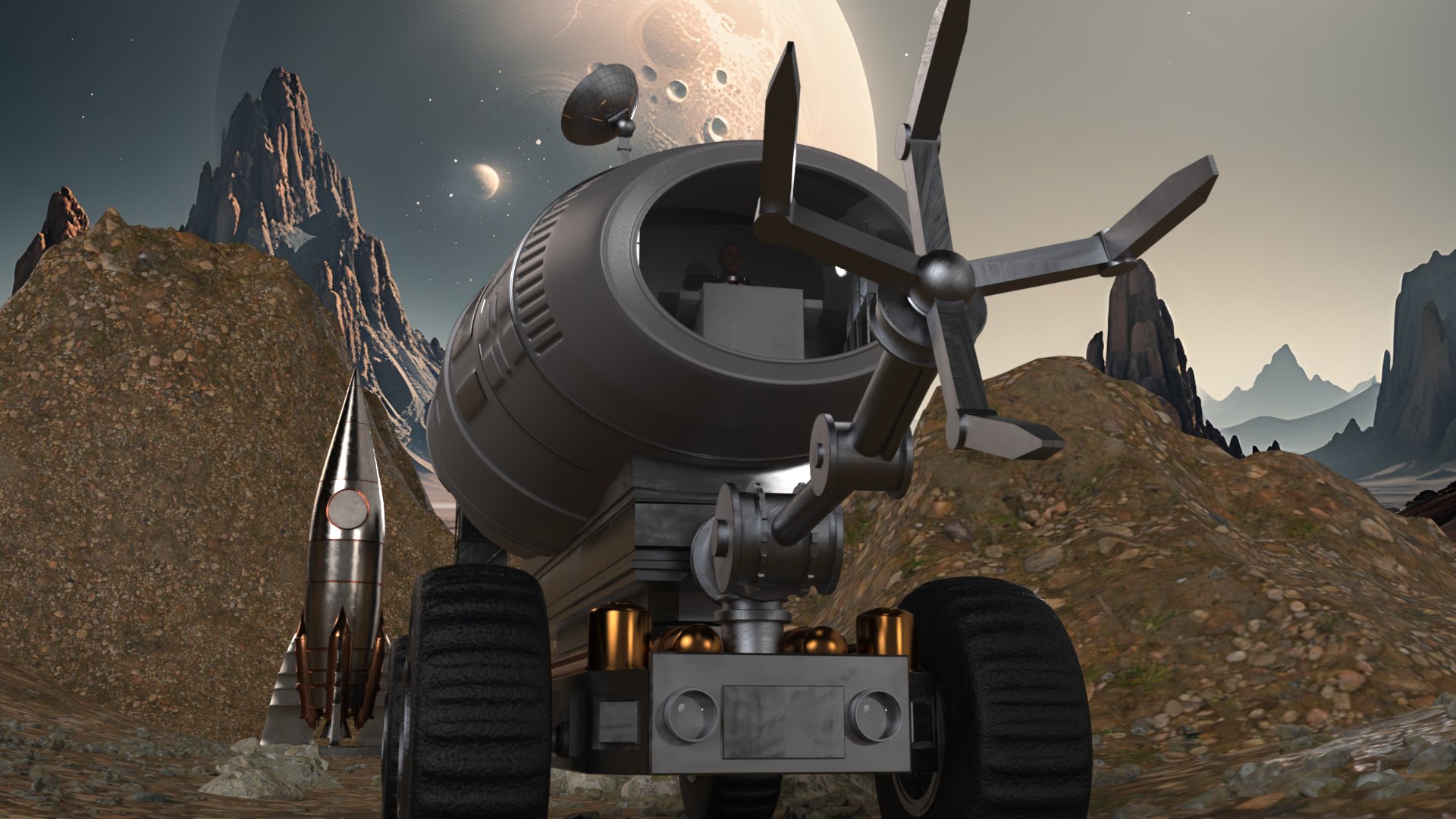 Retro Mars Base - Vehicle | Daz 3D