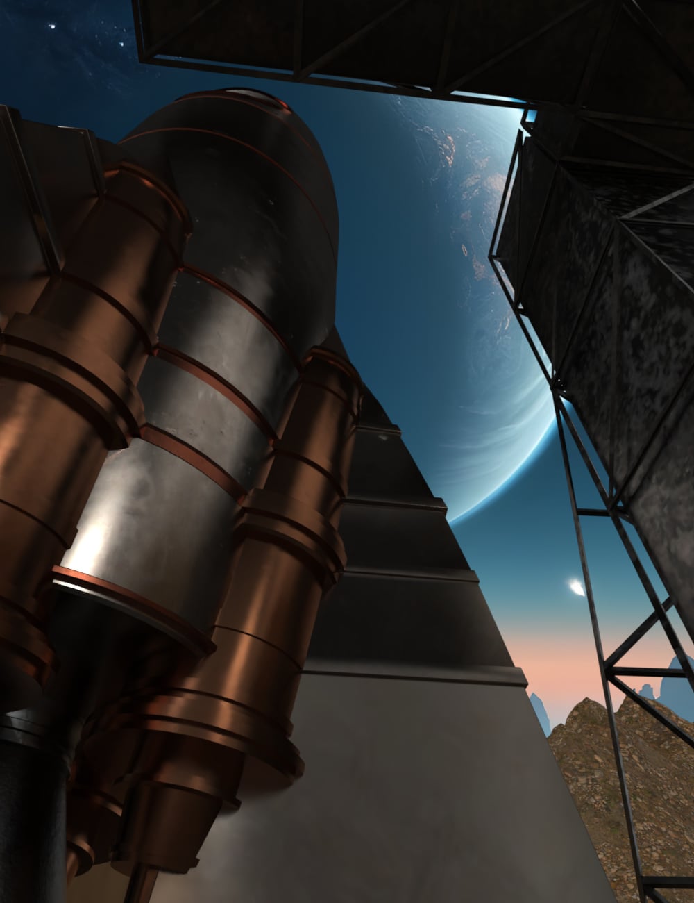 Retro Mars Base - Rocket ⋆ 3d-stuff Community