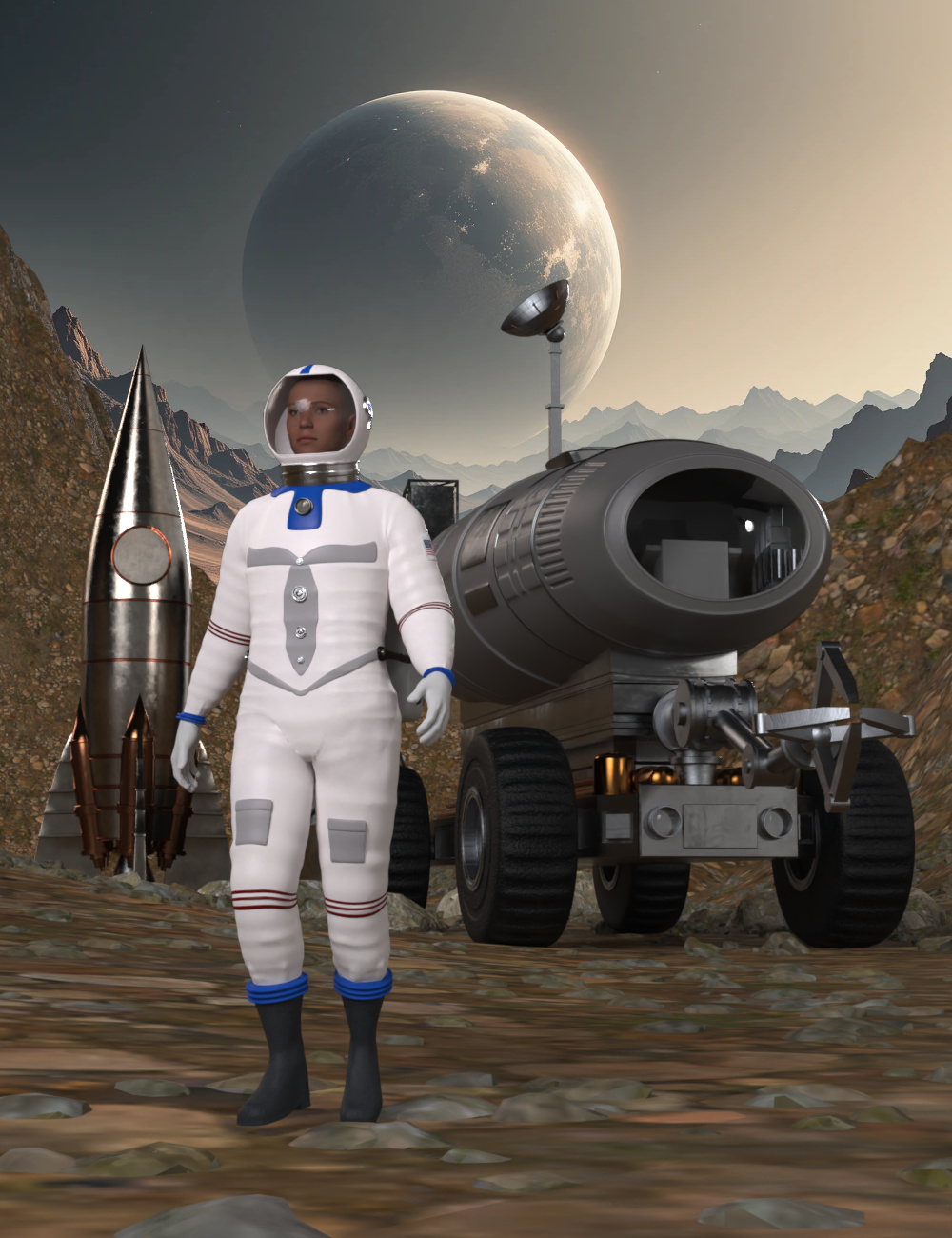 Retro Mars Base - Rocket | Daz 3D