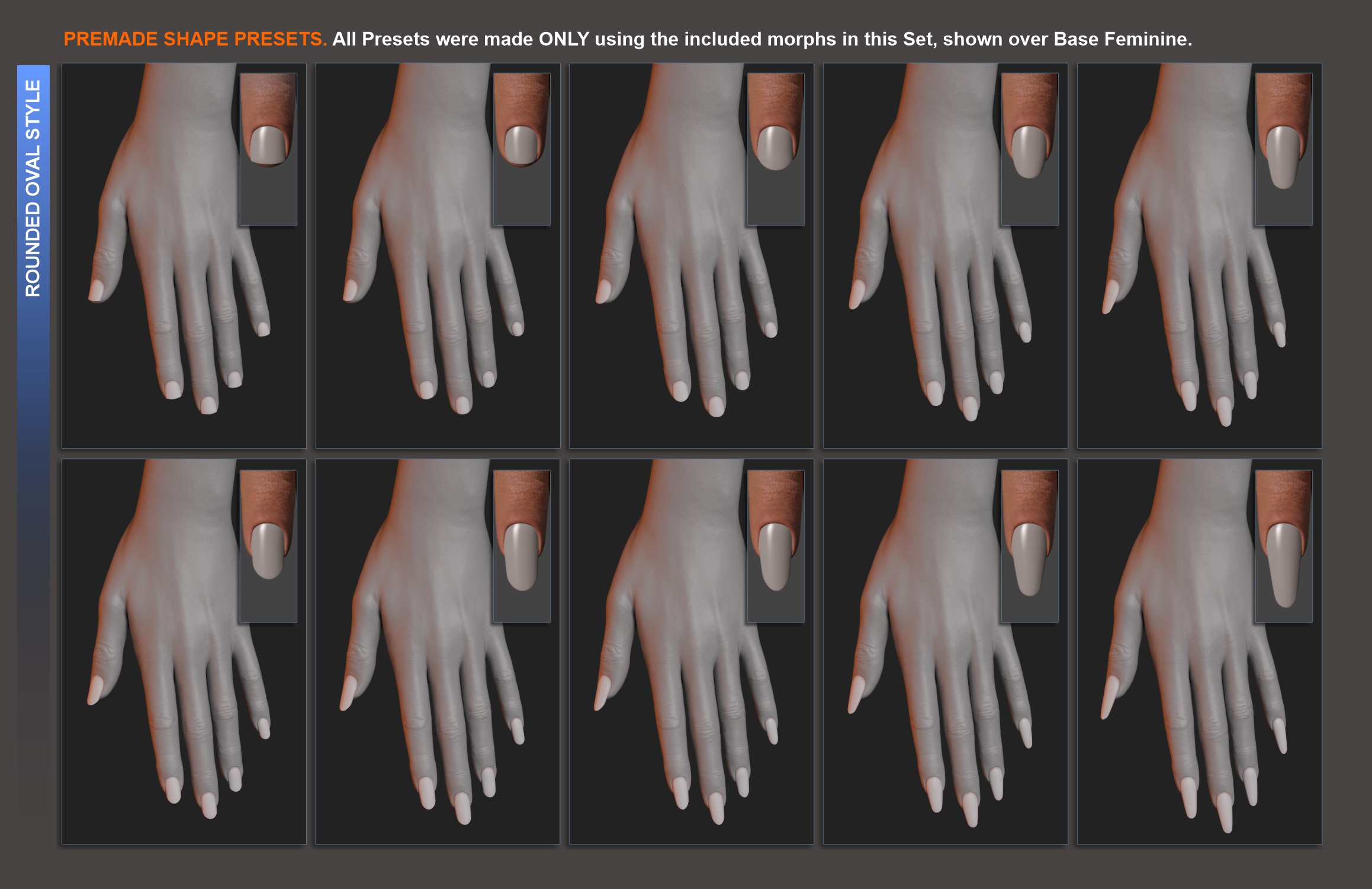 FK Manicure Muse Morphs and Materials for Genesis 9 MR Bundle | Daz 3D