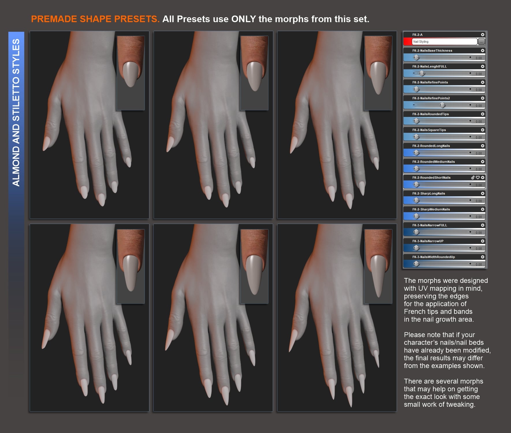 FK Manicure Muse Morphs and Materials for Genesis 9 MR Bundle | Daz 3D
