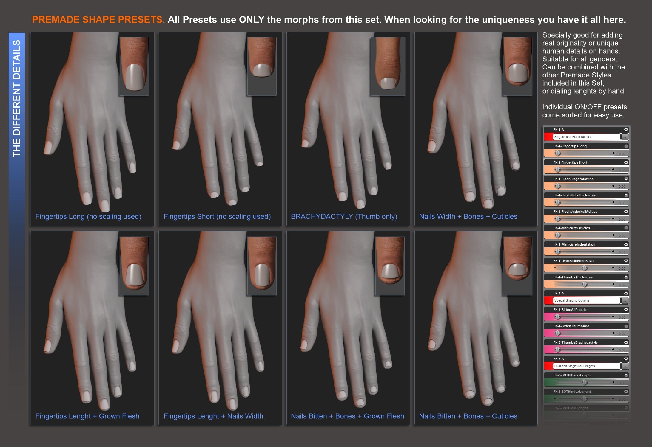 FK Manicure Muse Morphs and Materials for Genesis 9 MR Bundle | Daz 3D