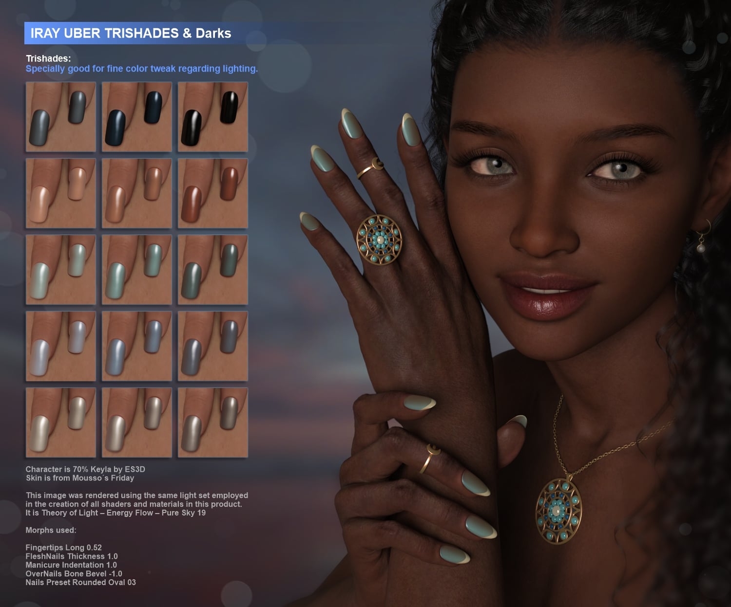 FK Manicure Muse Morphs and Materials for Genesis 9 MR Bundle | Daz 3D
