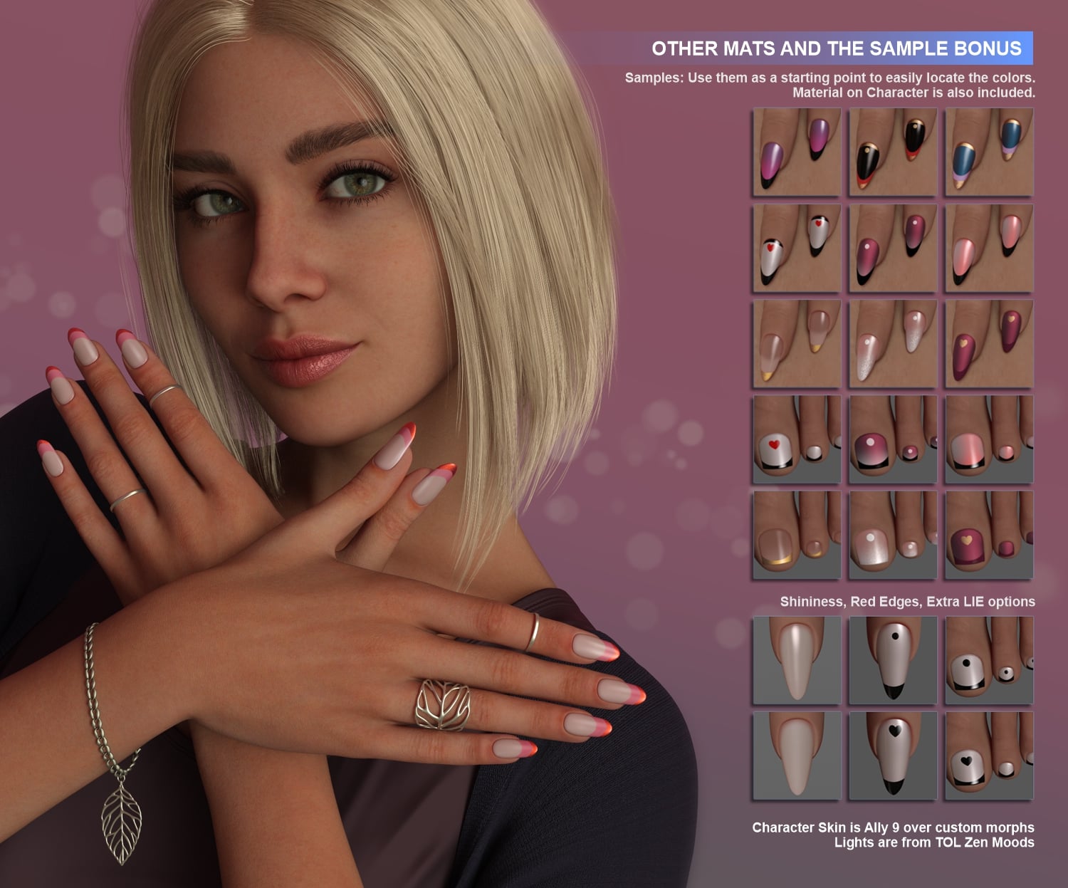 FK Manicure Muse Morphs and Materials for Genesis 9 MR Bundle | Daz 3D