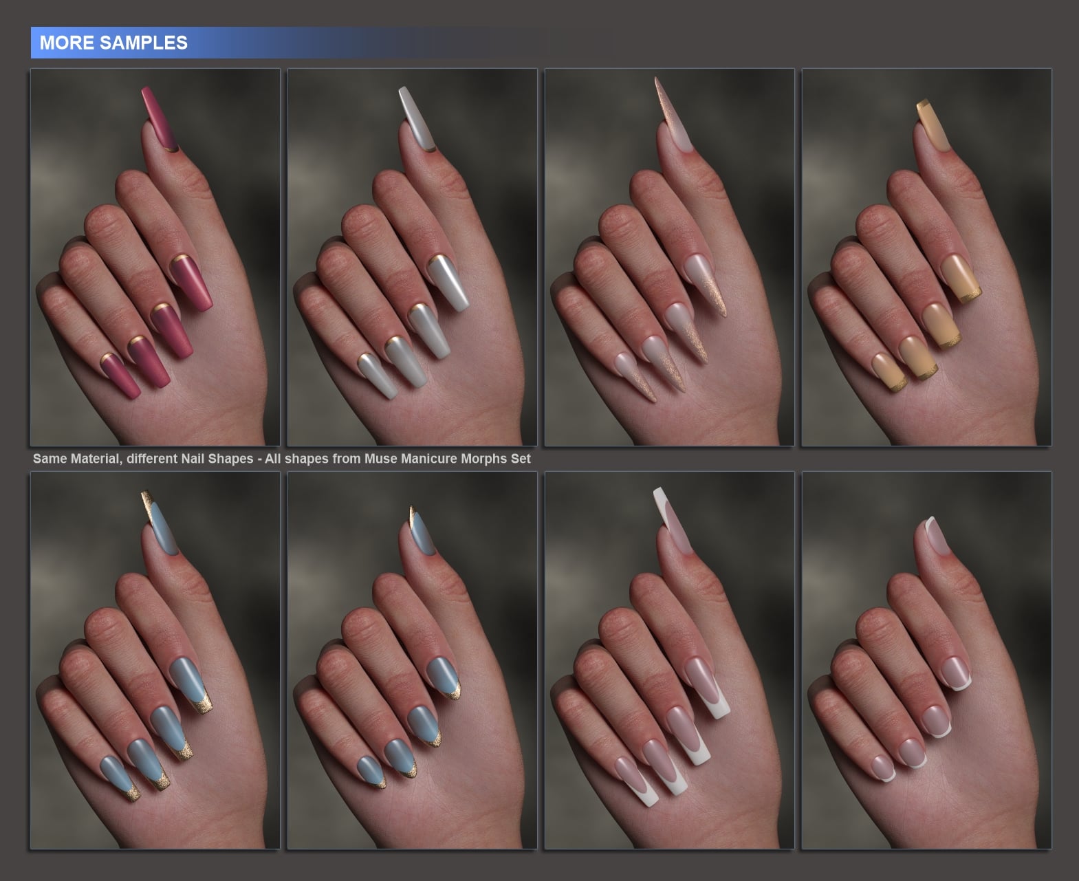FK Manicure Muse Morphs and Materials for Genesis 9 MR Bundle | Daz 3D