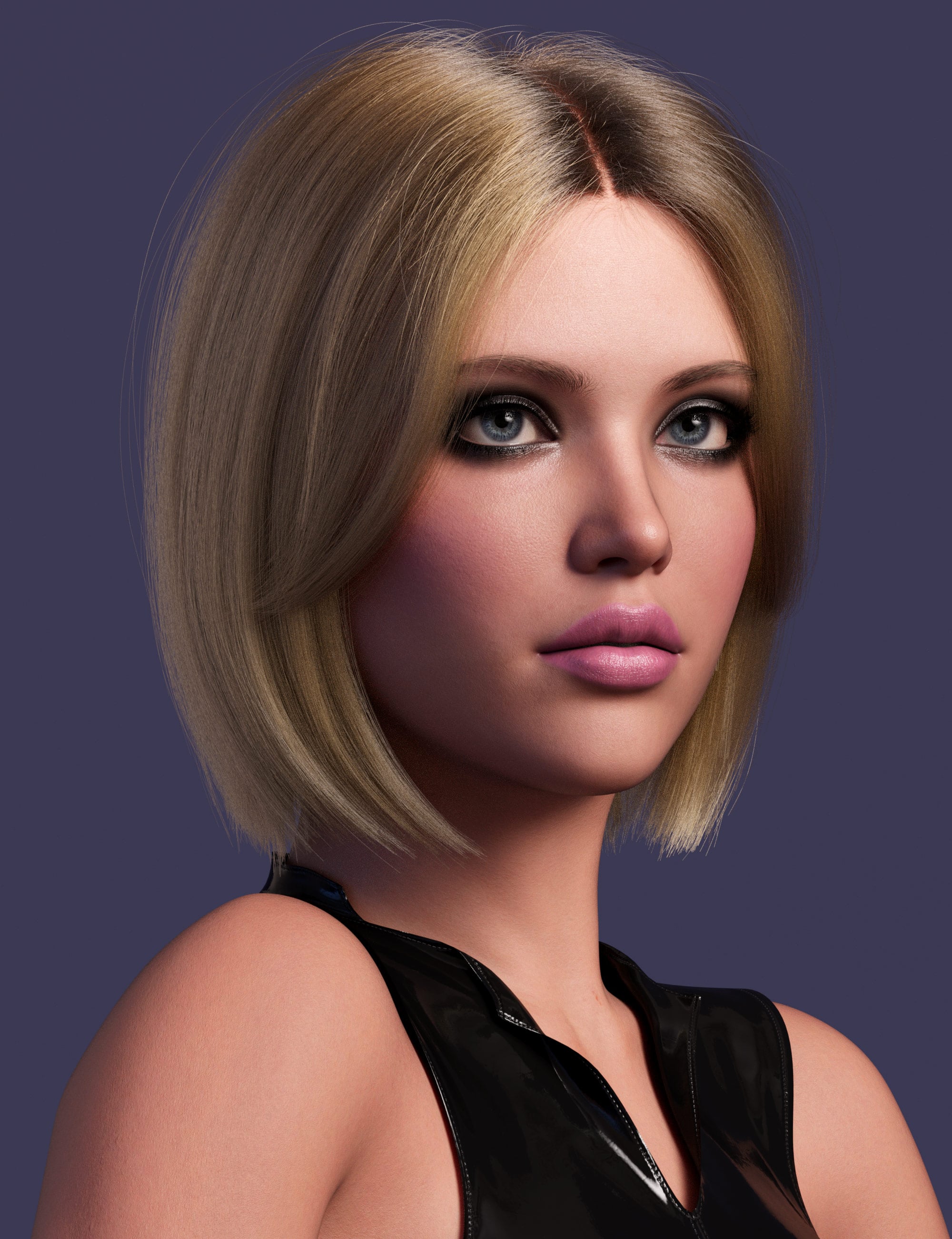 dForce Strand-Based Butterfly Bangs Bob Hair Color Expansion | Daz 3D