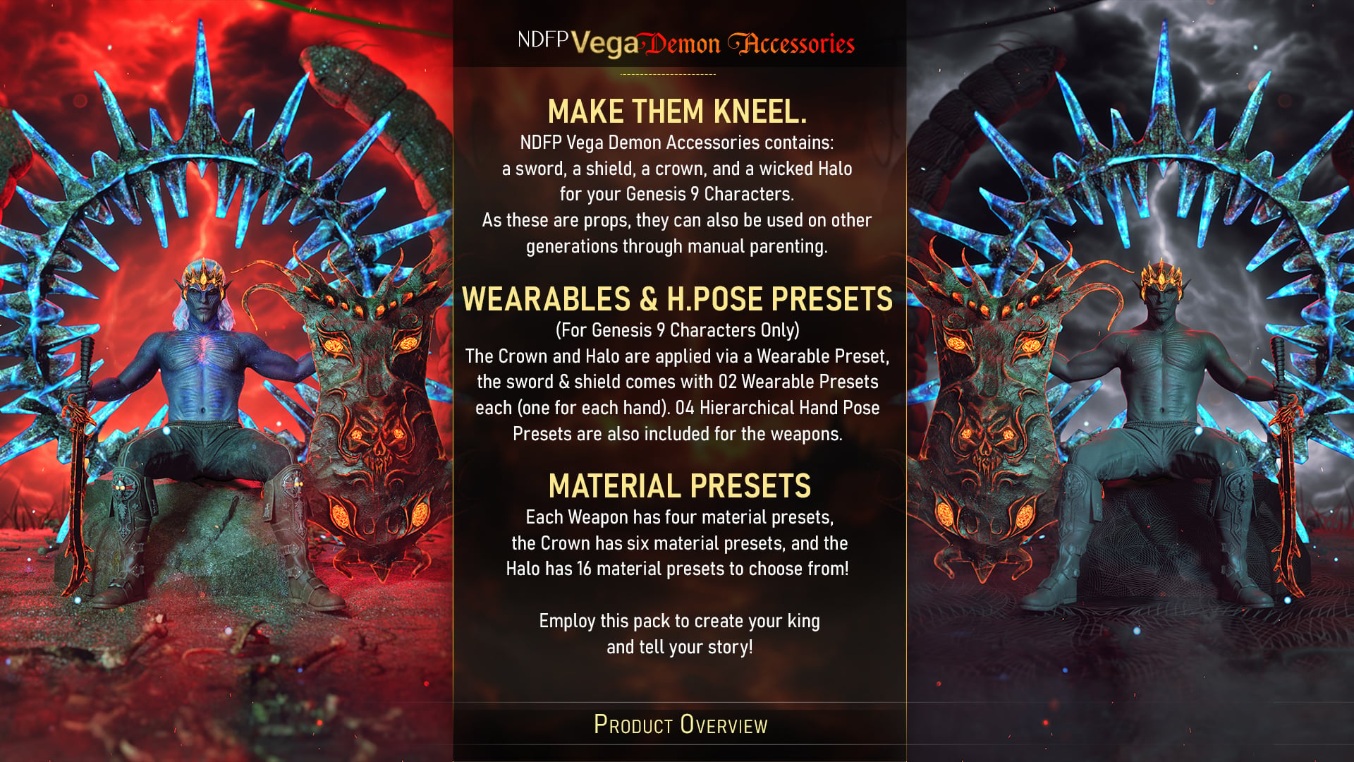 NDFP Vega Demon Accessories for Genesis 9 | Daz 3D