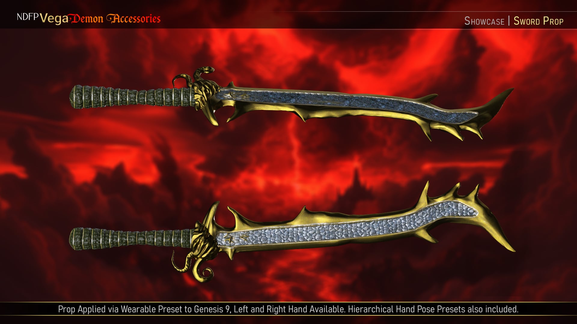 NDFP Vega Demon Accessories for Genesis 9 | Daz 3D