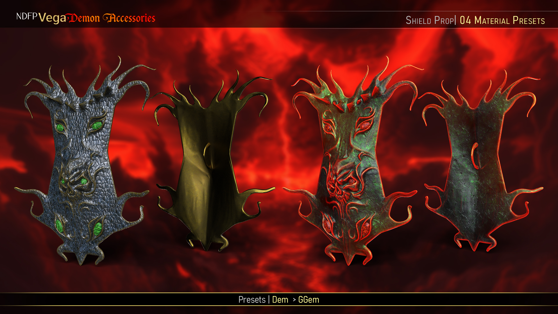 NDFP Vega Demon Accessories for Genesis 9 | Daz 3D