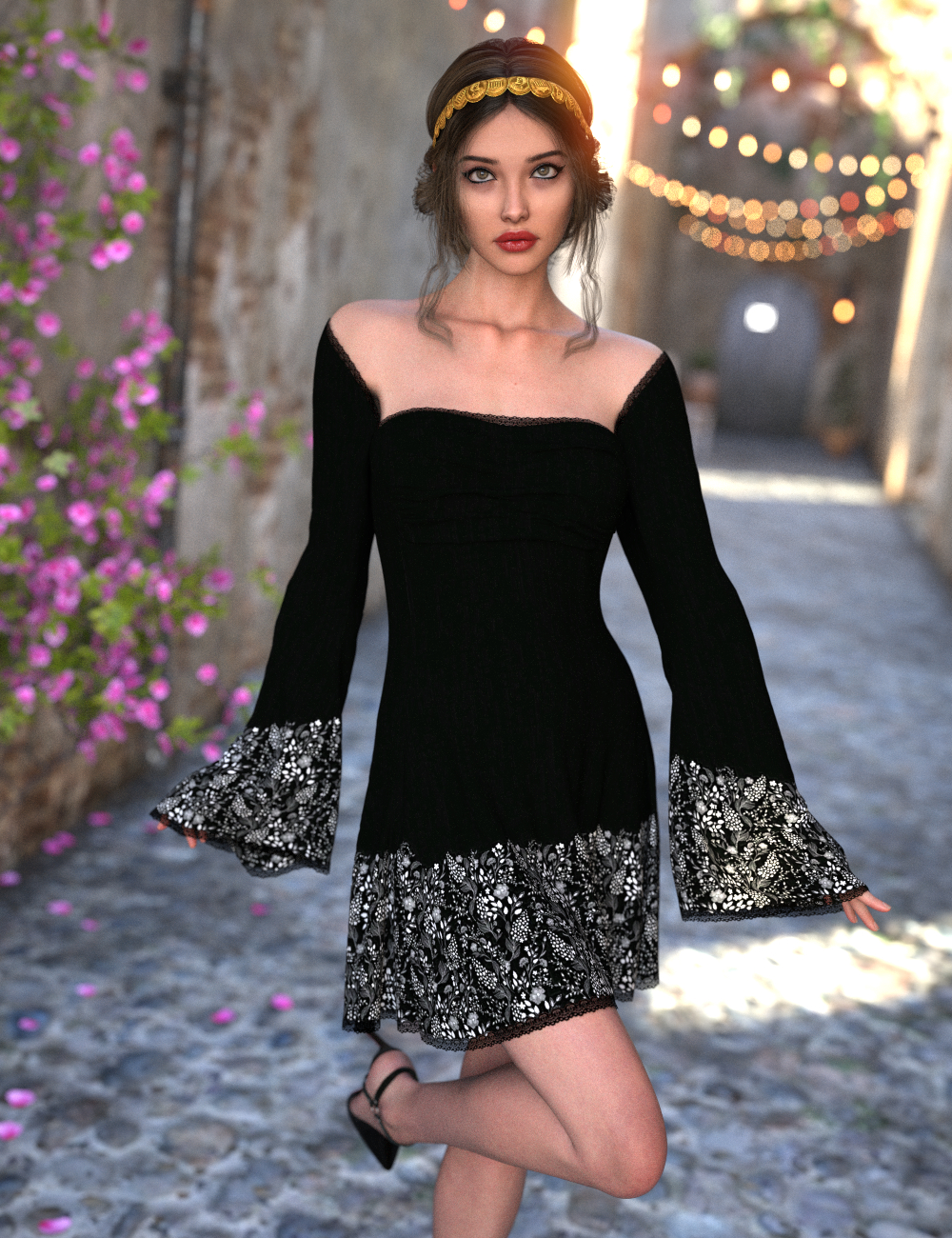 dForce Charlotte Dress for Genesis 9 | Daz 3D