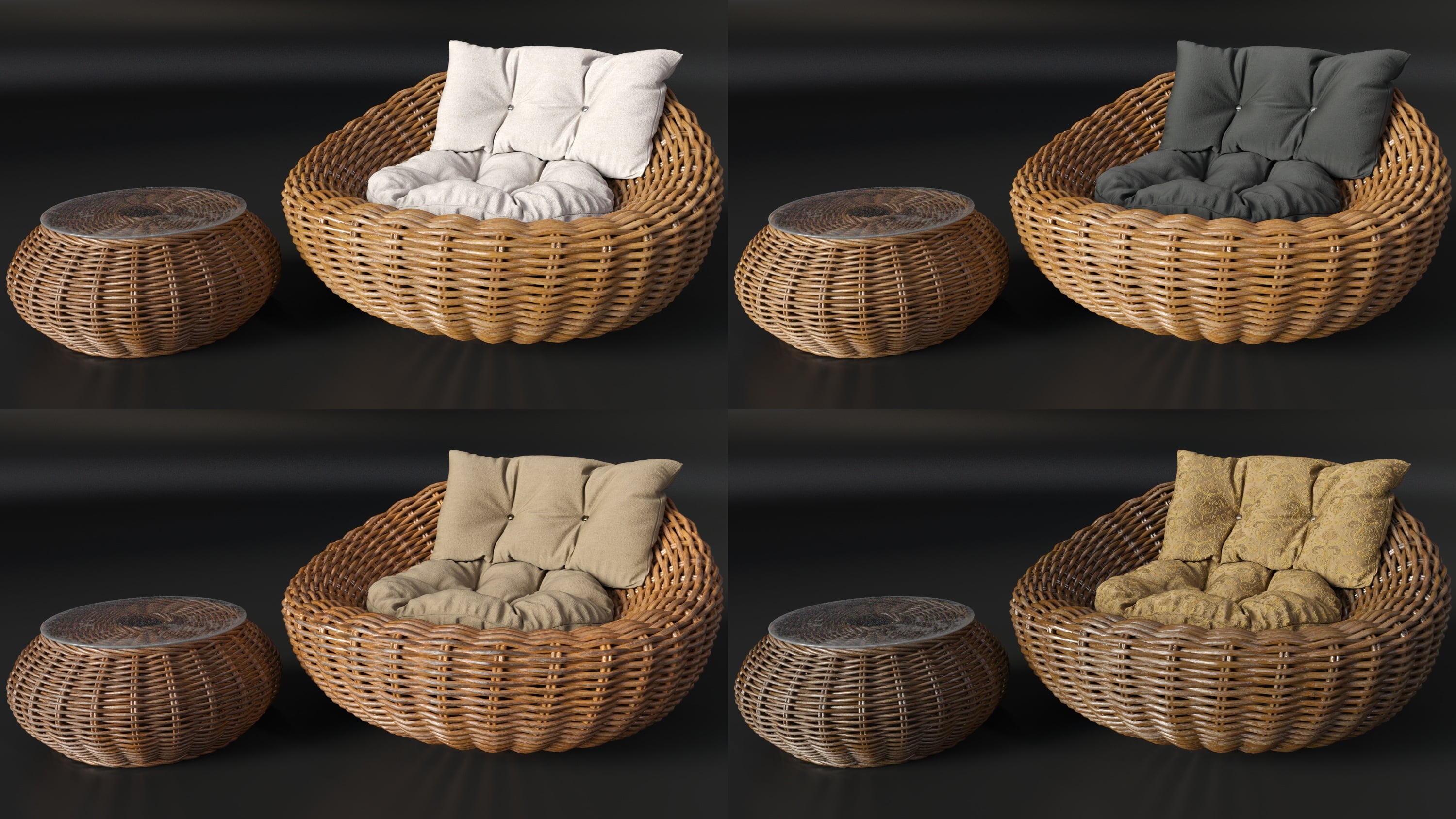Wicker Poolside Furniture and Poses for Genesis 9, 8 and 8.1 Female ...