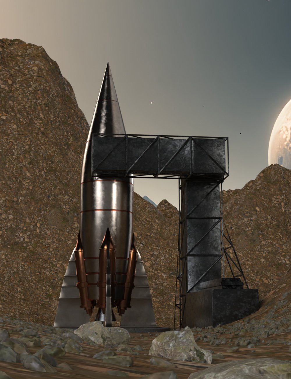 Retro Mars Base Bundle | Daz 3D