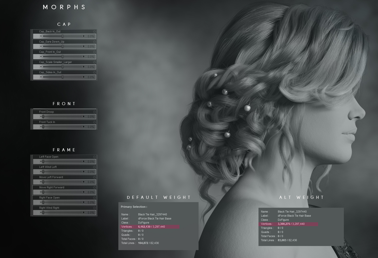 dForce Black Tie Hair for Genesis 9 | Daz 3D