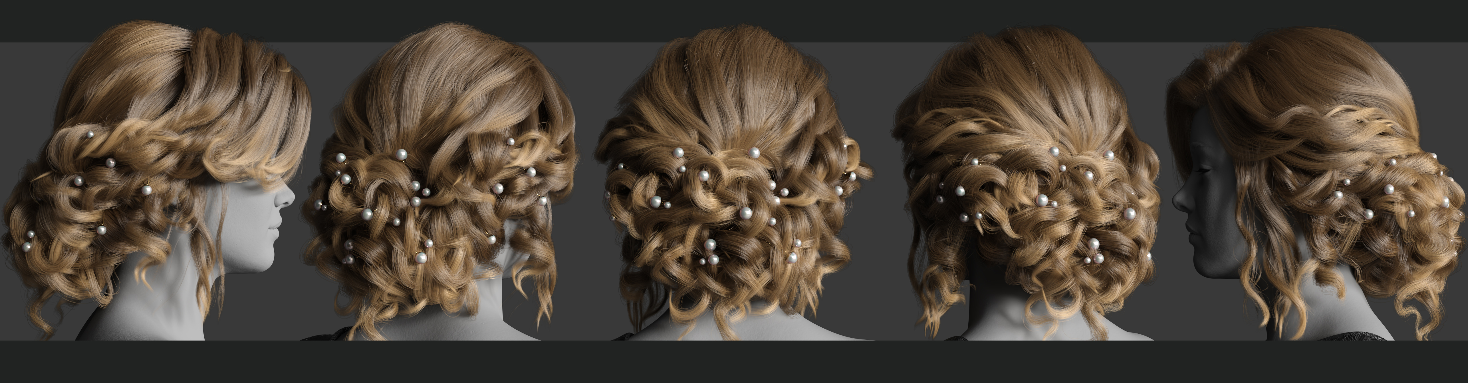 dForce Black Tie Hair for Genesis 9 | Daz 3D