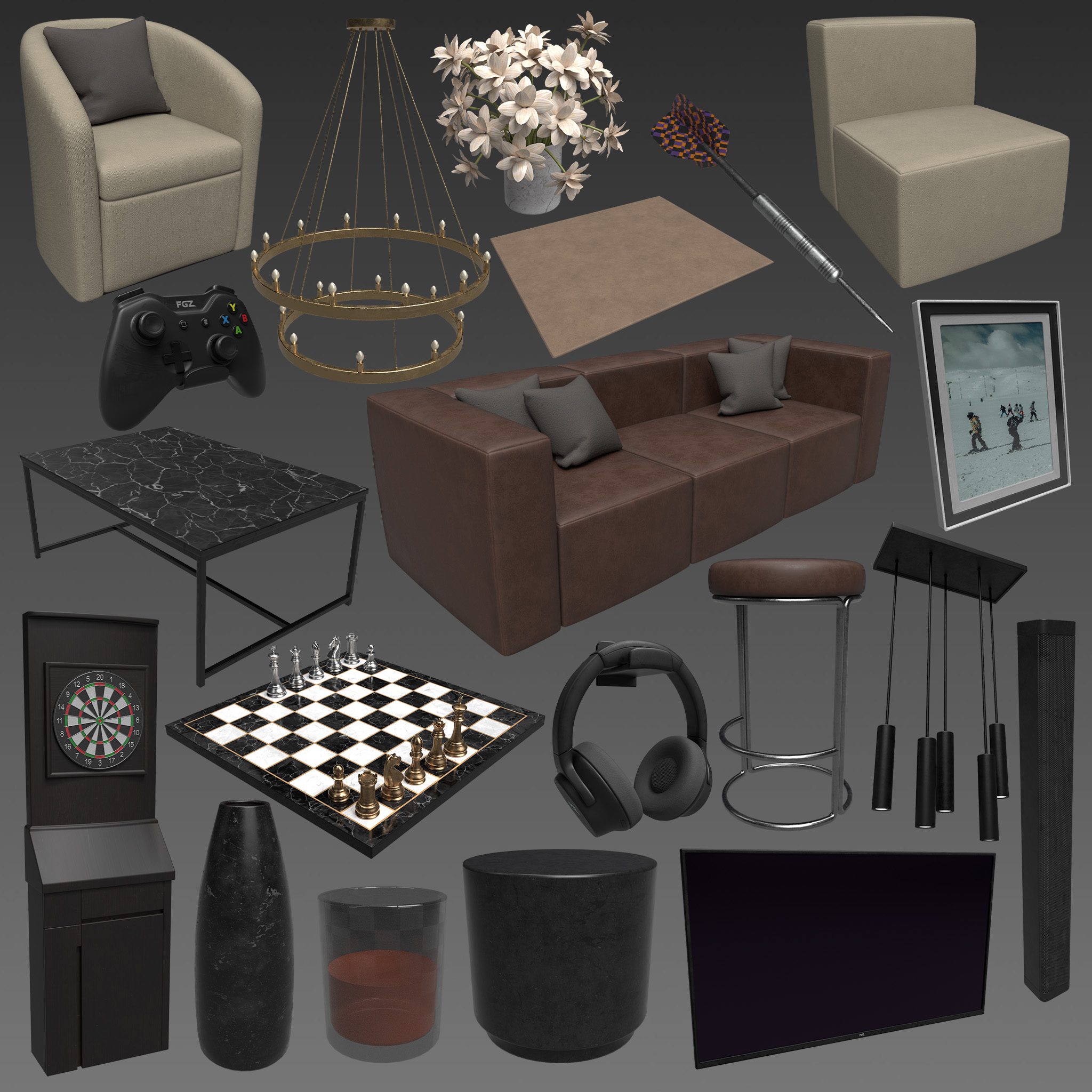 FG Luxury Basement Bundle | Daz 3D