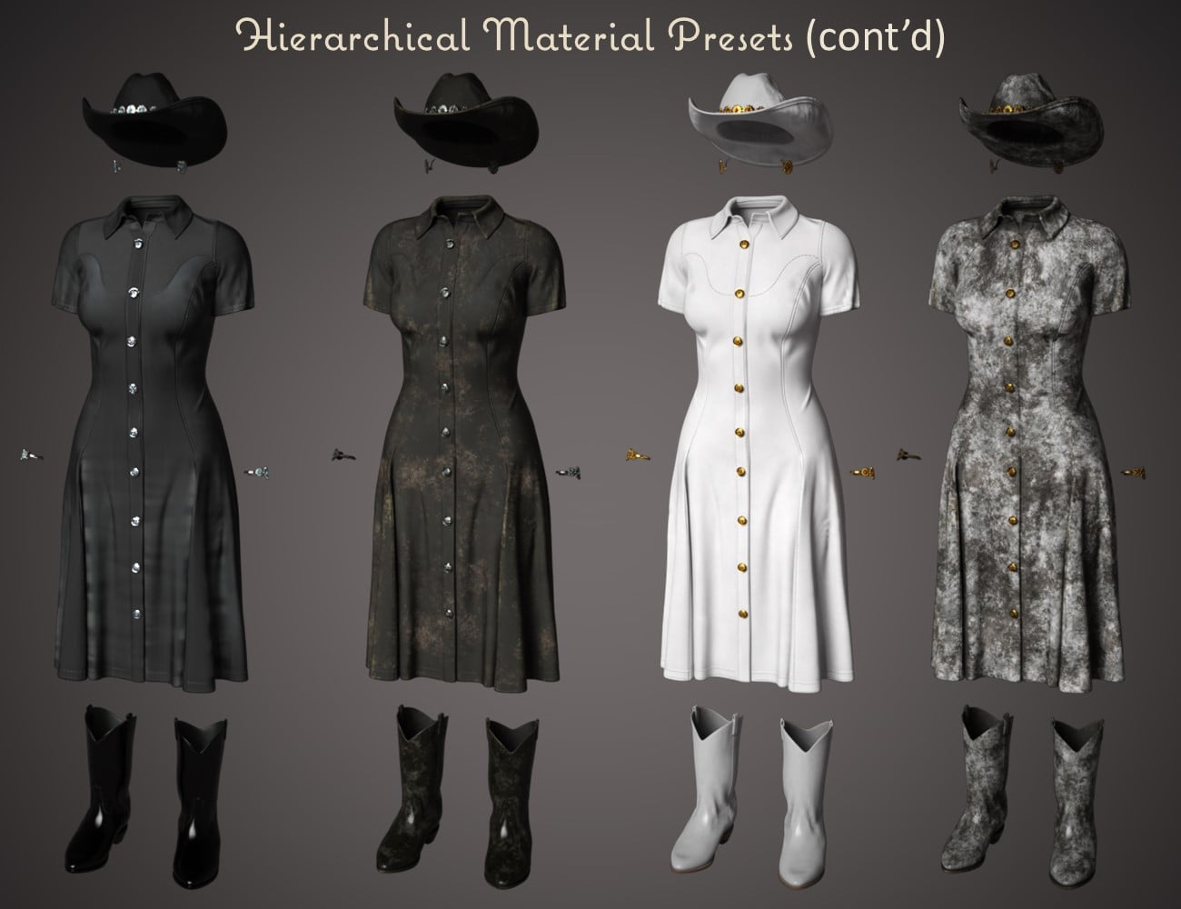 dForce Dale Western Outfit for Genesis 9 and 8 Female | Daz 3D