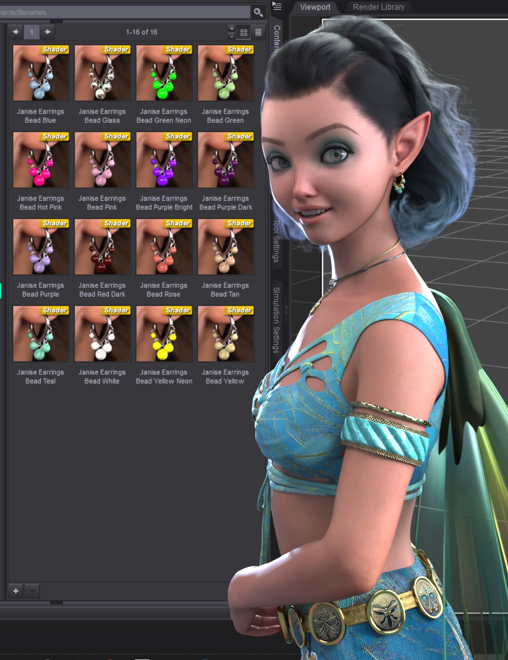 dForce Janise Hair Expansion | Daz 3D