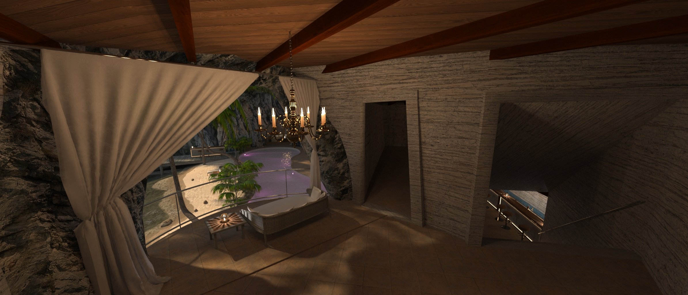 PW Beach Cave Bar | Daz 3D