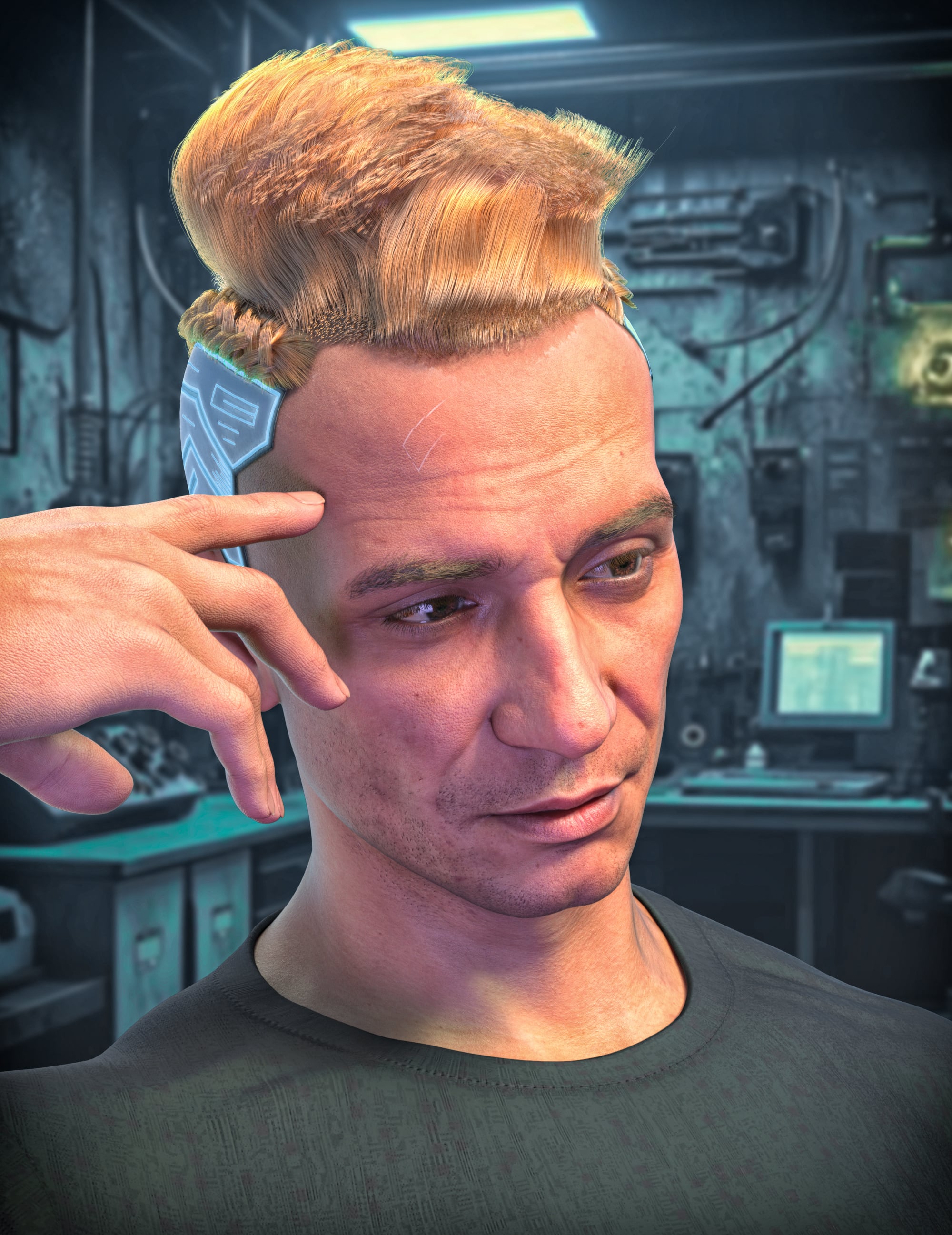dForce Strand-Based FE Punk Side Short Hair for Genesis 9 | Daz 3D
