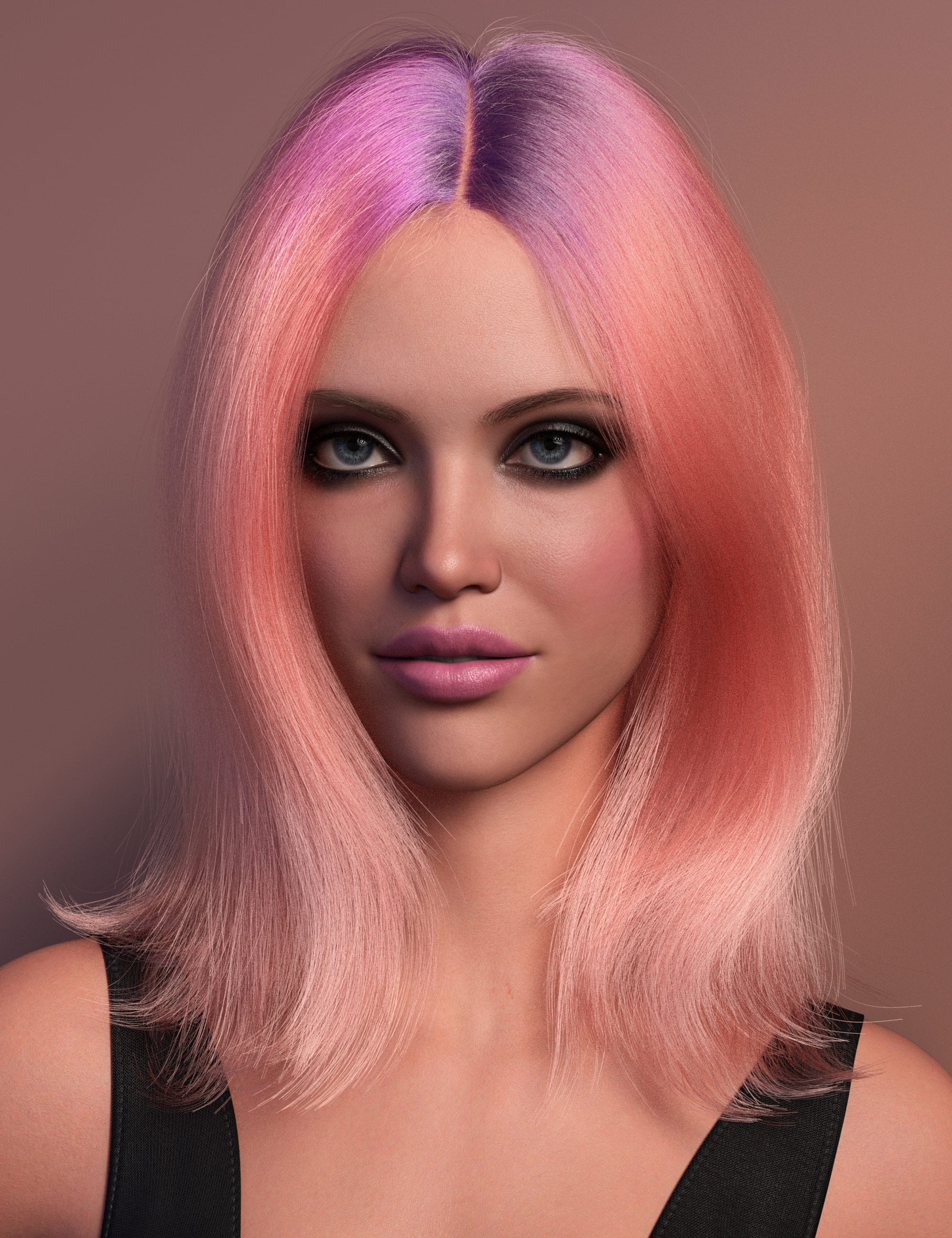 dForce Strand-Based Curvy Shoulder Length Hair Color Expansion | Daz 3D
