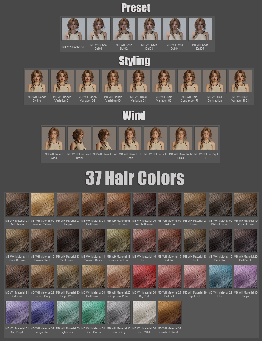 dForce Wynne Hair for Genesis 9 | Daz 3D
