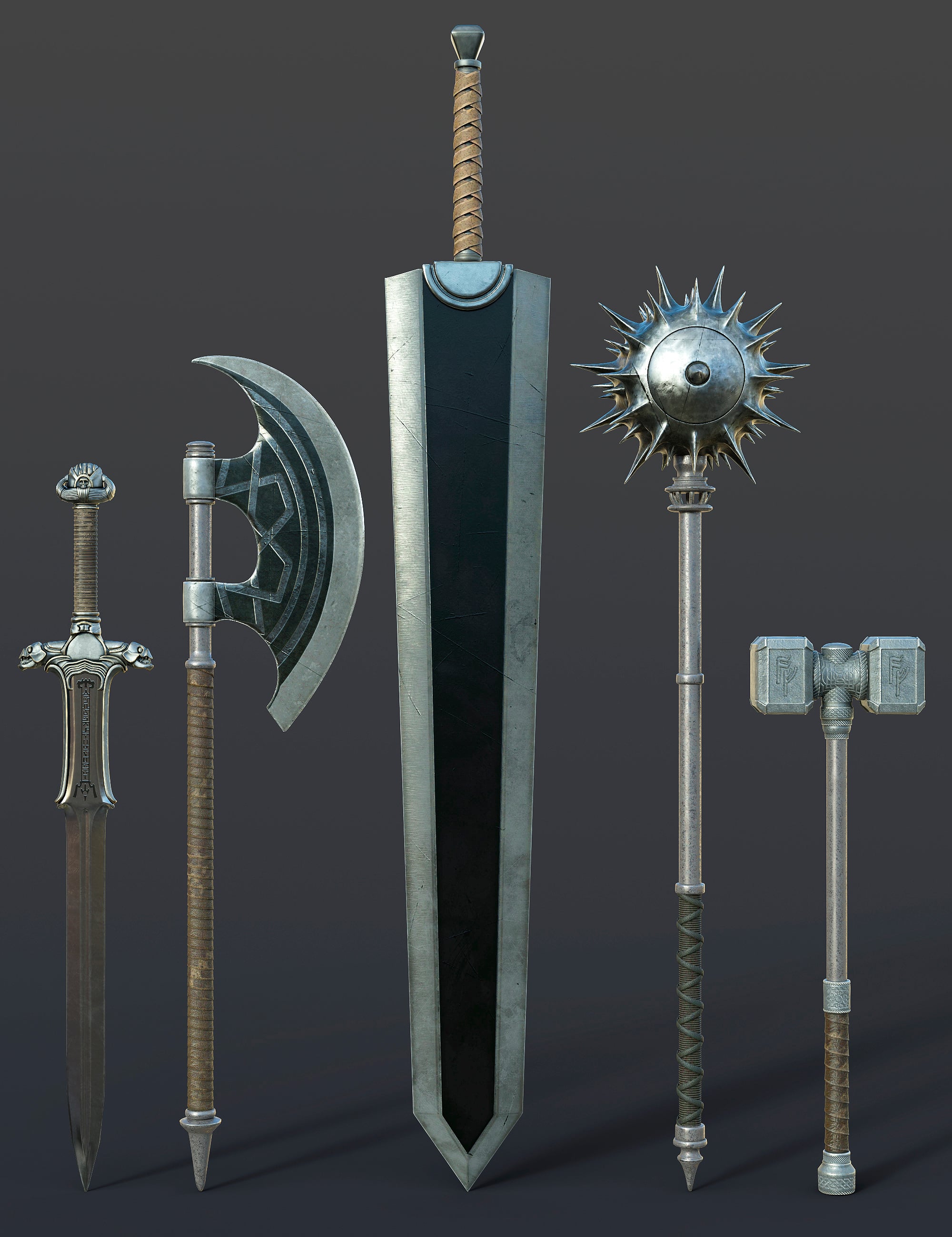 Fury Barbarian Weapons for Genesis 9 | Daz 3D
