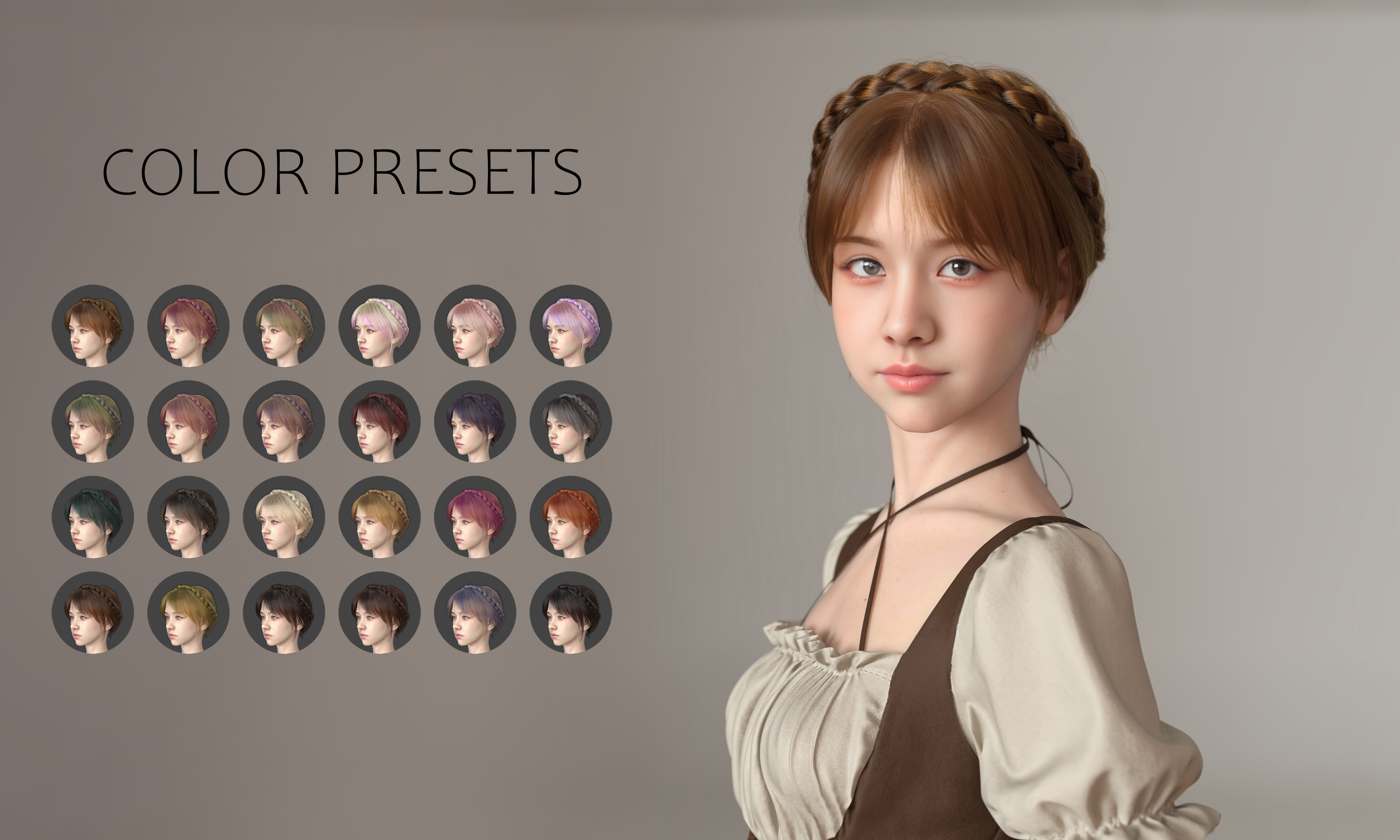 dForce Princess Series Crown Braid for Genesis 9 | Daz 3D