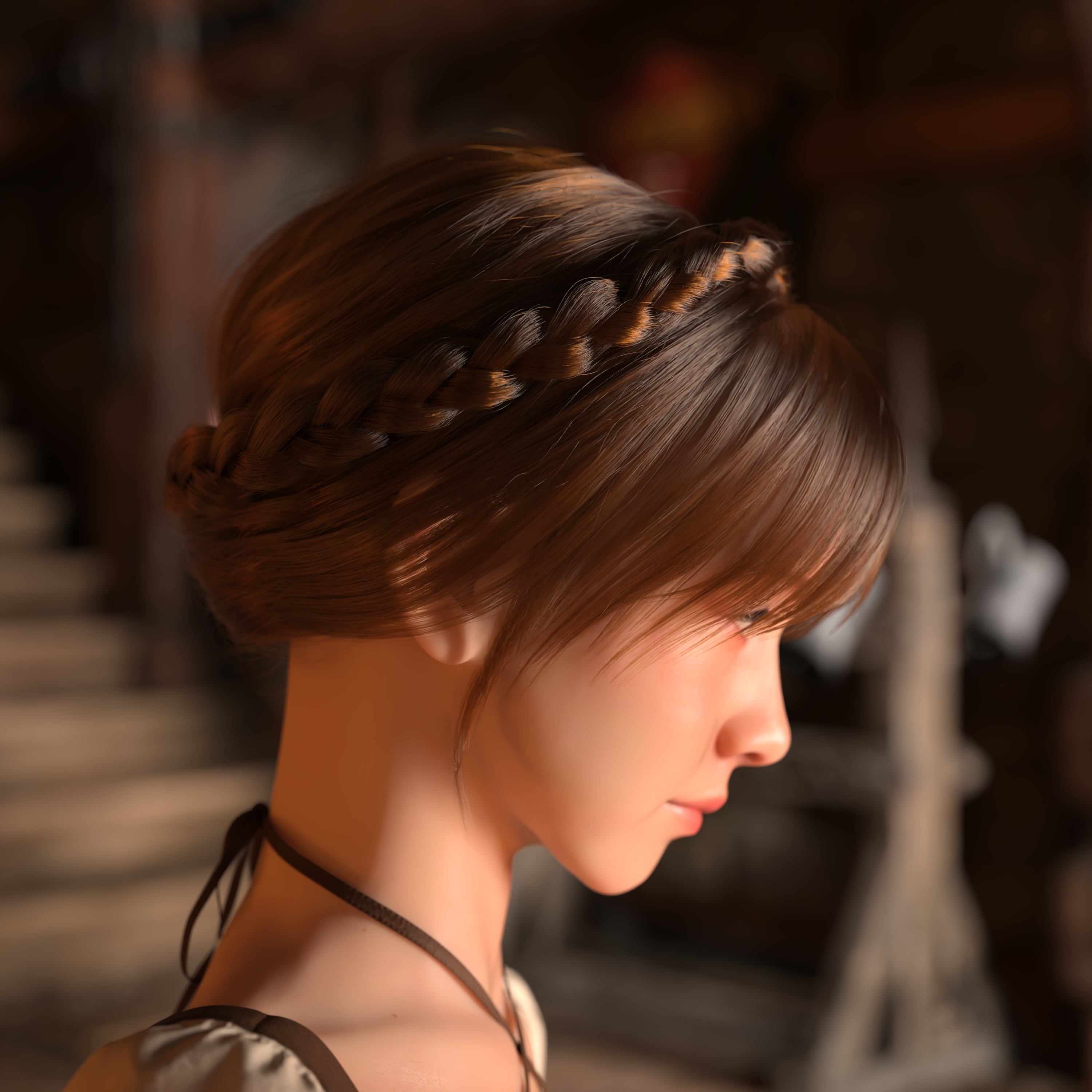 dForce Princess Series Crown Braid for Genesis 9 | Daz 3D