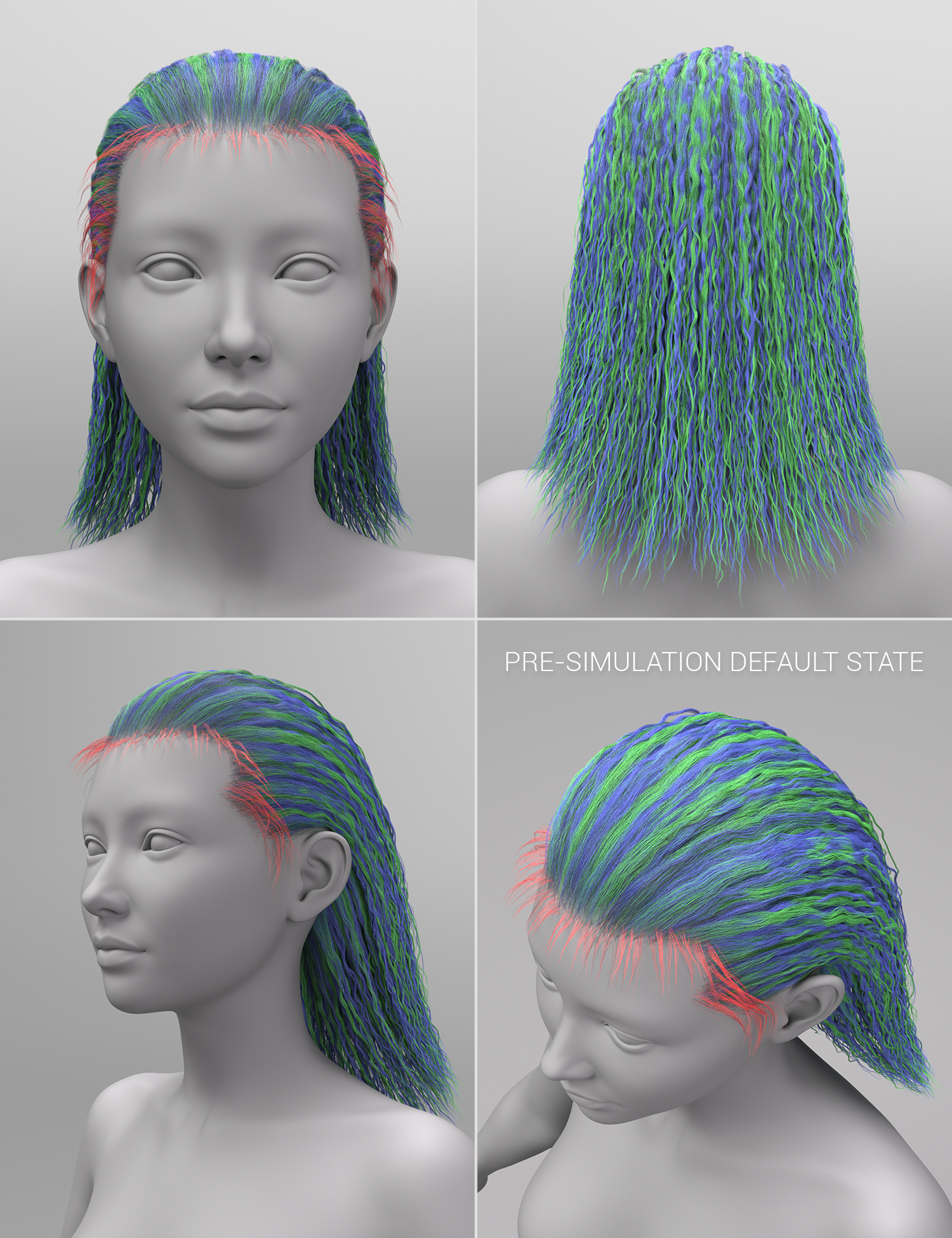 LI dForce Shower Tress Hair for Genesis 9 | Daz 3D