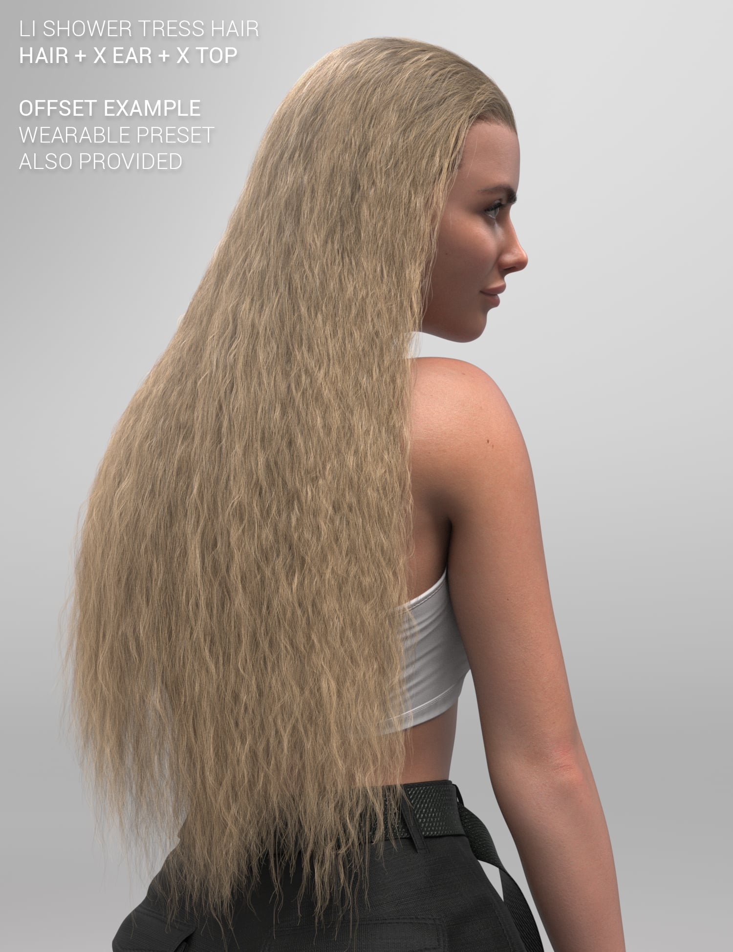 LI dForce Shower Tress Hair for Genesis 9 | Daz 3D