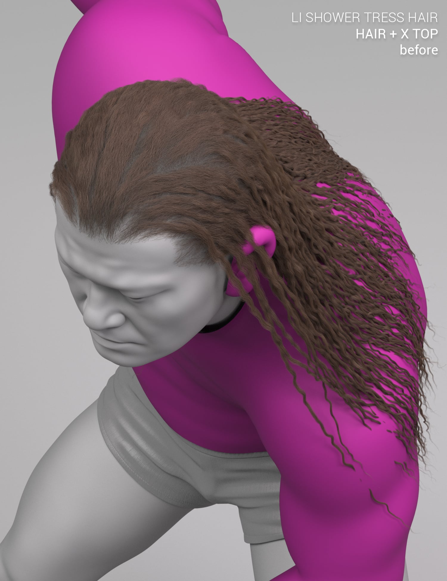 LI dForce Shower Tress Hair for Genesis 9 | Daz 3D