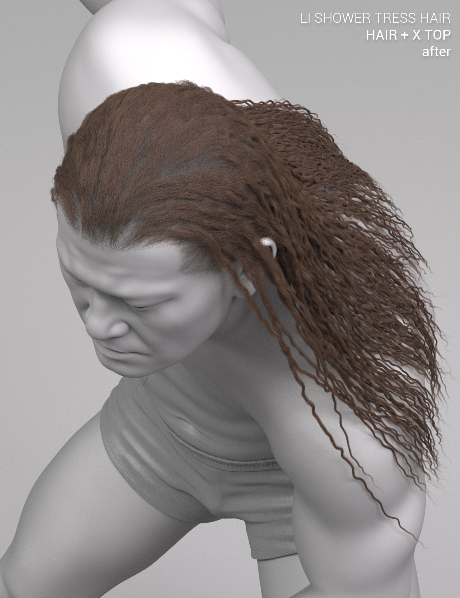 LI dForce Shower Tress Hair for Genesis 9 | Daz 3D