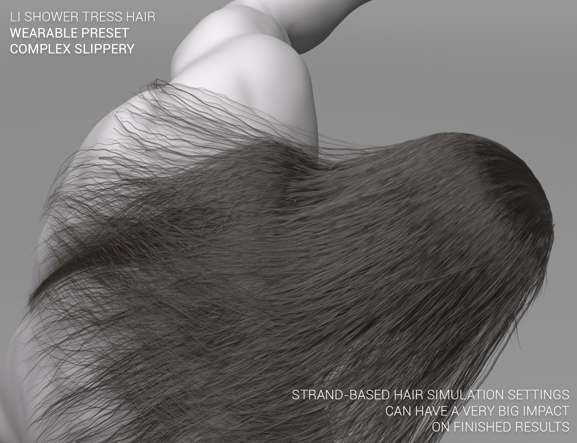LI dForce Shower Tress Hair for Genesis 9 | Daz 3D