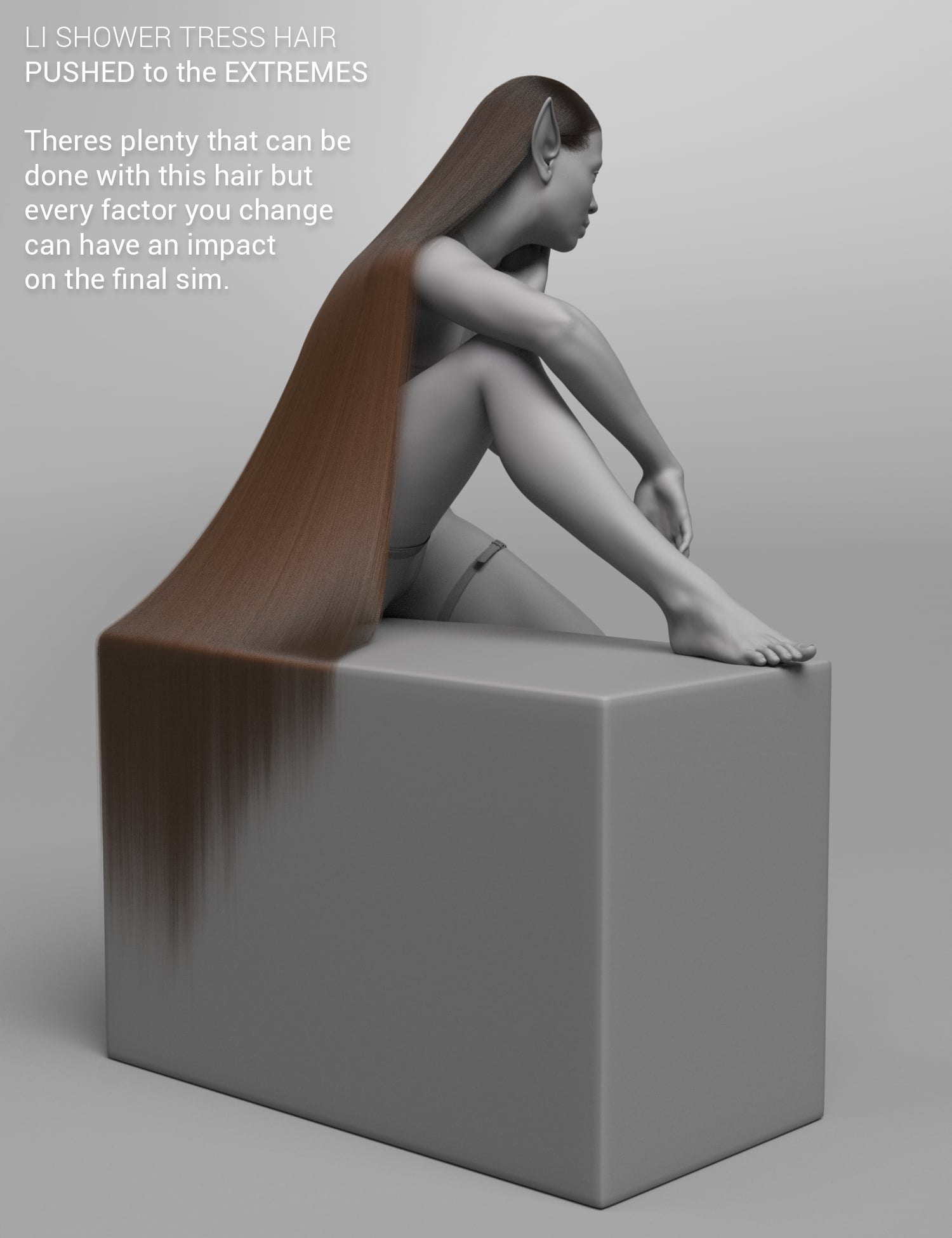 LI dForce Shower Tress Hair for Genesis 9 | Daz 3D
