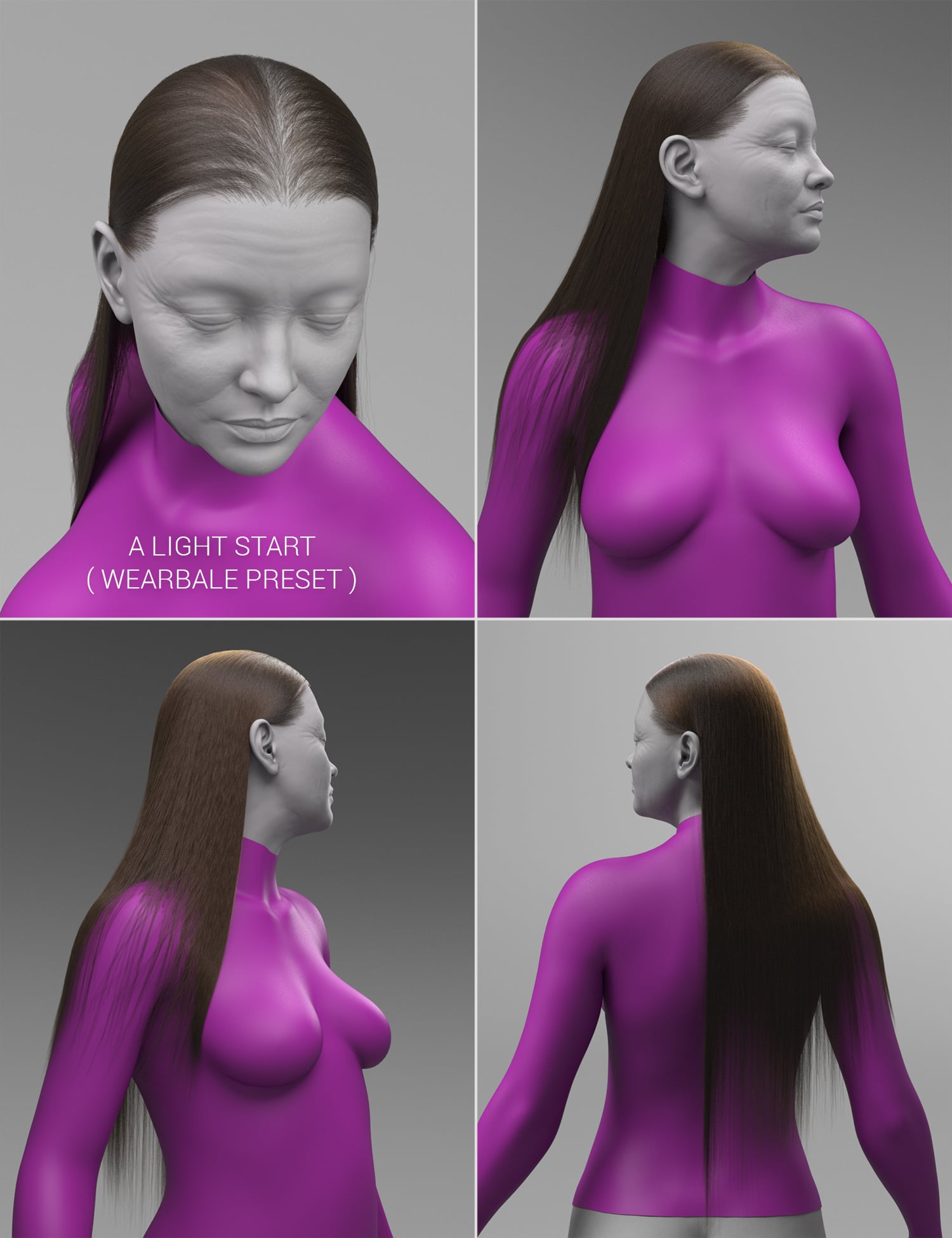 LI dForce Shower Tress Hair for Genesis 9 | Daz 3D