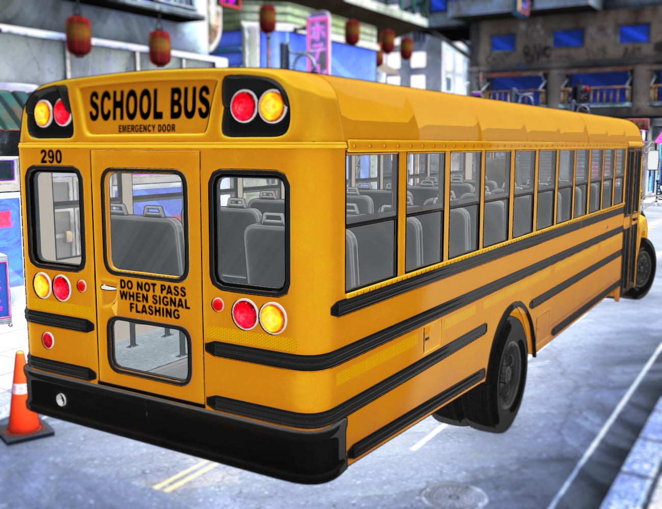 XI School Bus Toon Add-On | Daz 3D