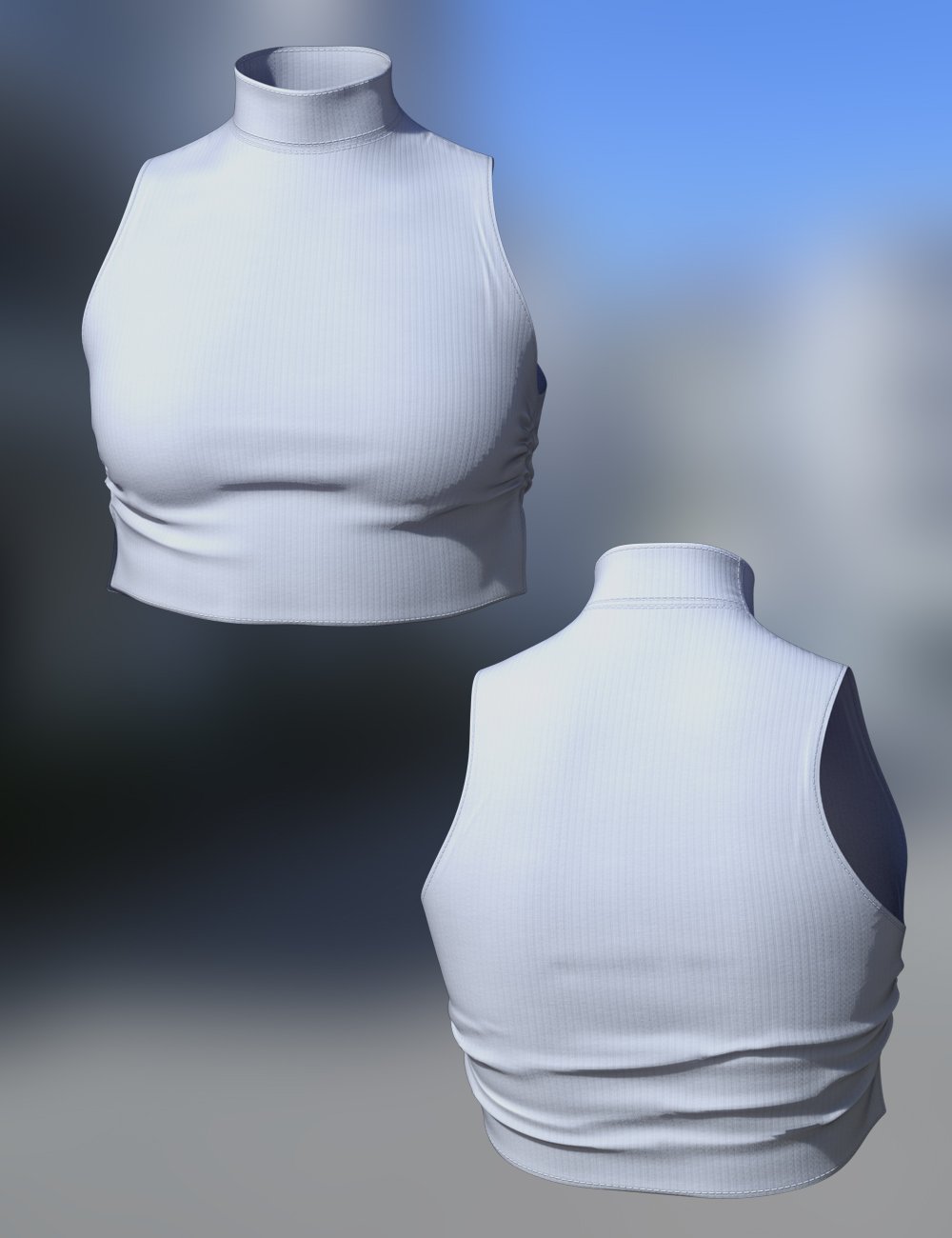 dForce High Neck Cropped Tank Genesis 9 | Daz 3D