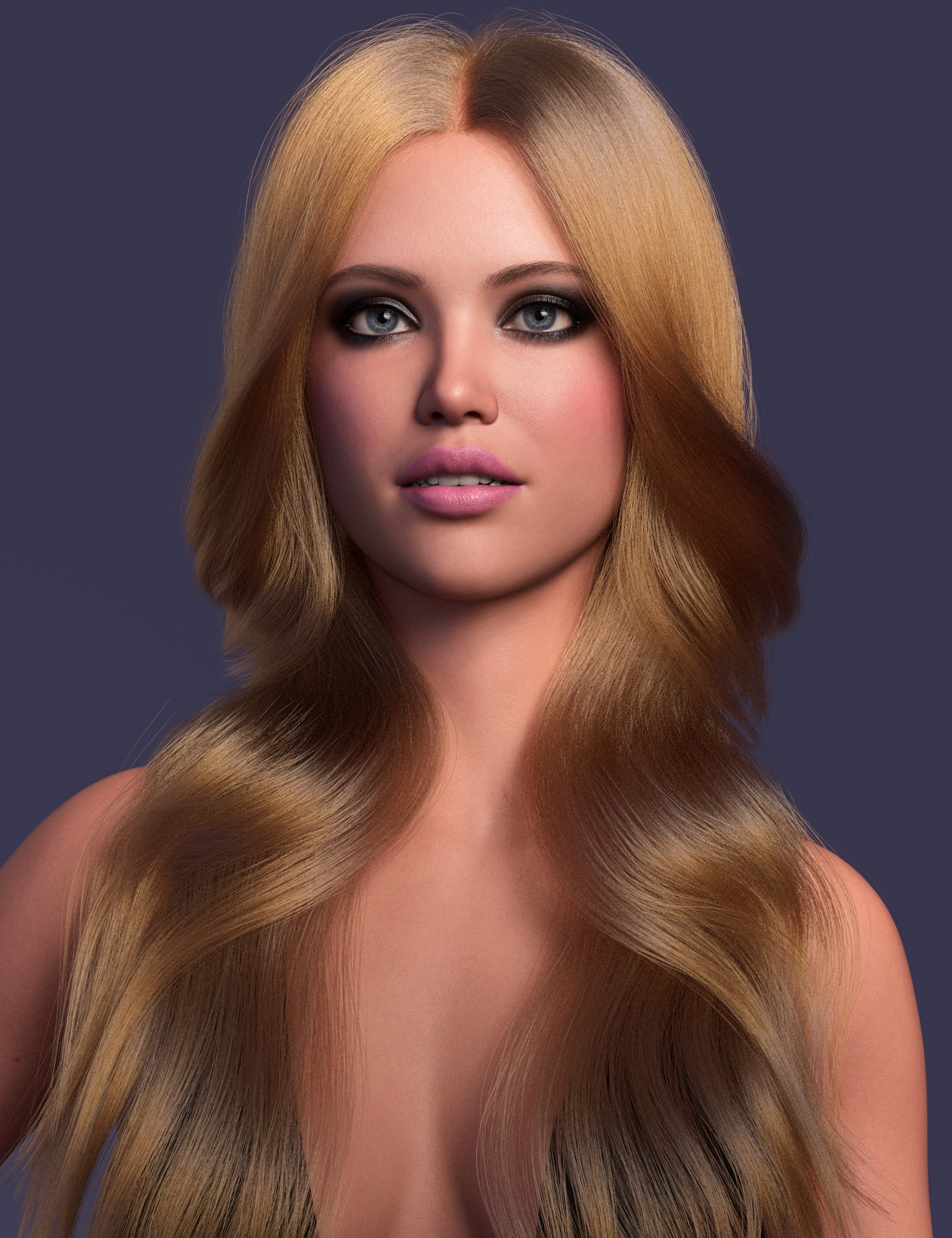 dForce Strand-Based Beauty Style Long Hair for Genesis 9 and Genesis 8 Female | Daz 3D