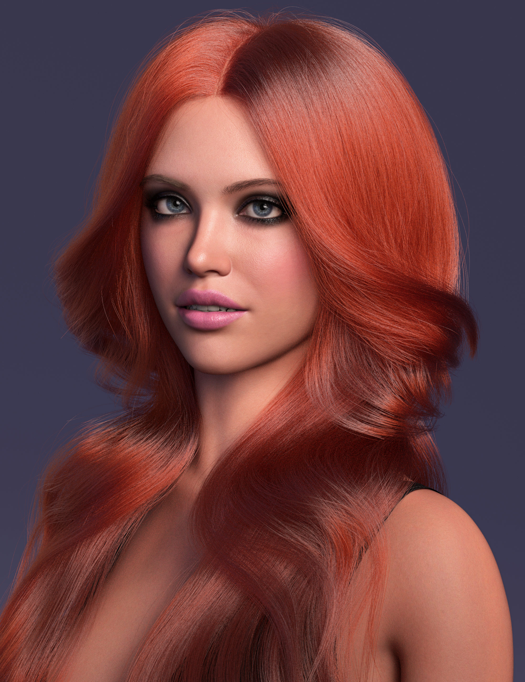 dForce Strand-Based Beauty Style Long Hair for Genesis 9 and Genesis 8 Female | Daz 3D