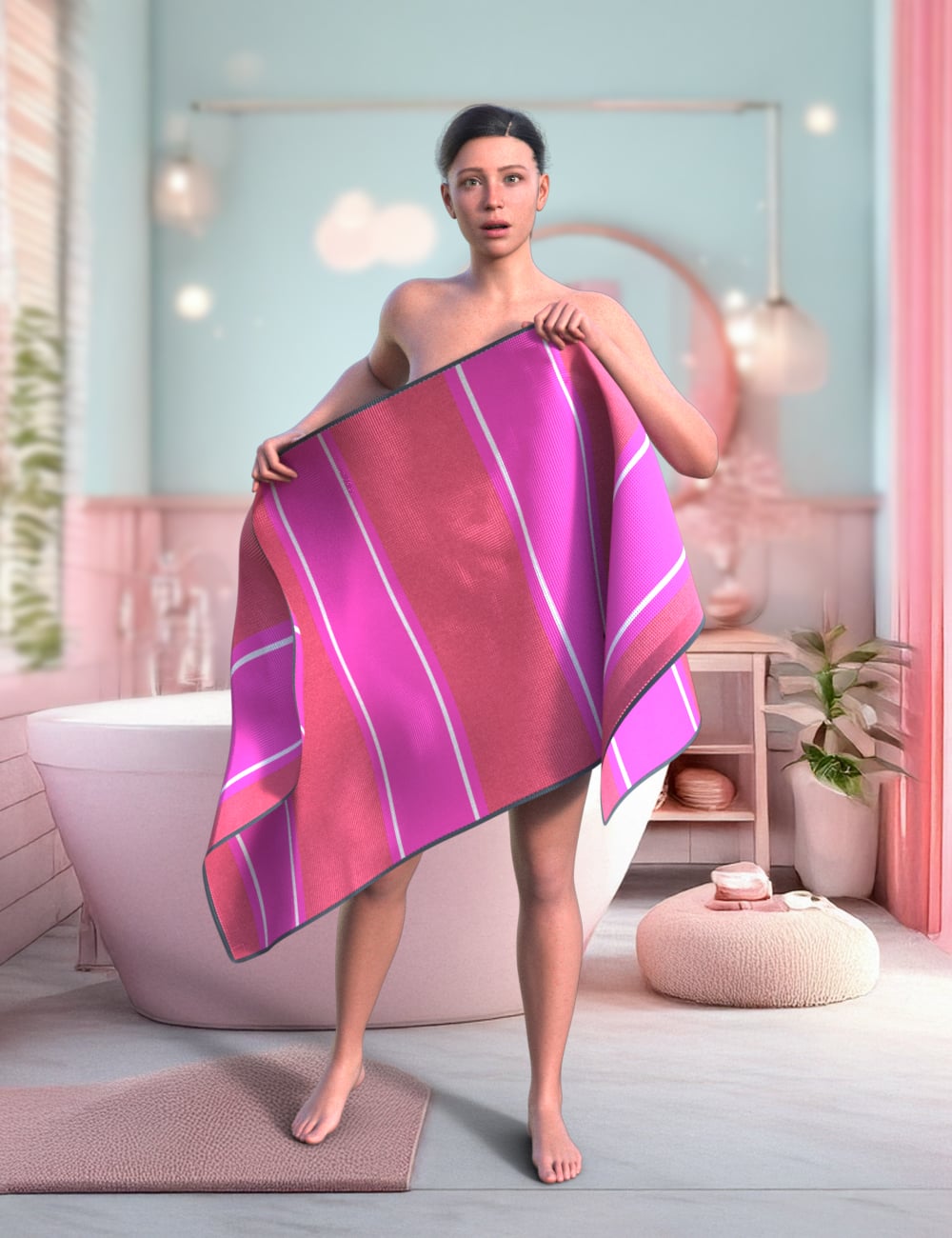 JW V2 The Towel Prop and Poses for Genesis 9 | Daz 3D