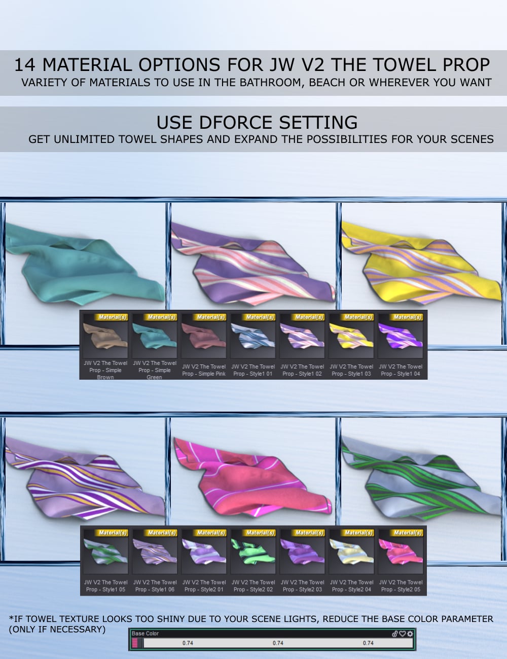 JW V2 The Towel Prop and Poses for Genesis 9 | Daz 3D