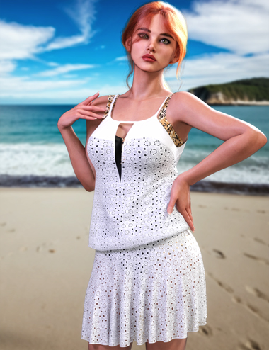 JMR dForce Joyce Beach Dress For Genesis 9 and 8 Female | Daz 3D