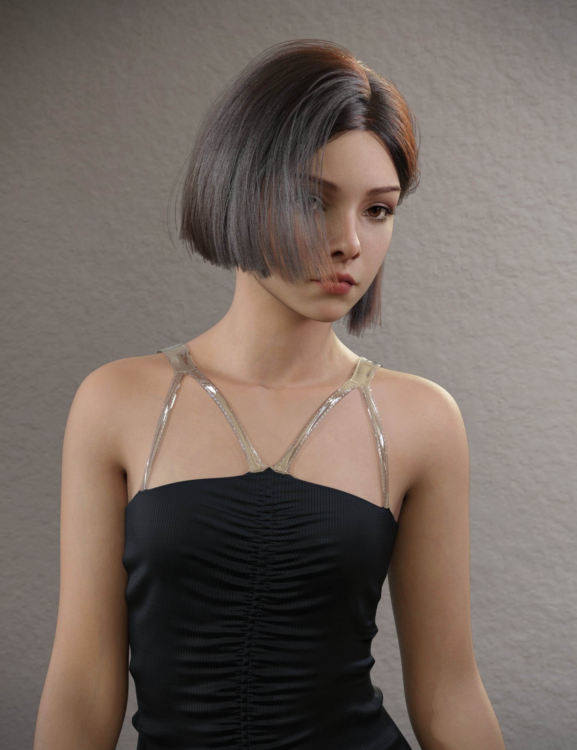 dForce Diagonal Cut Short Hair for Genesis 9 | Daz 3D