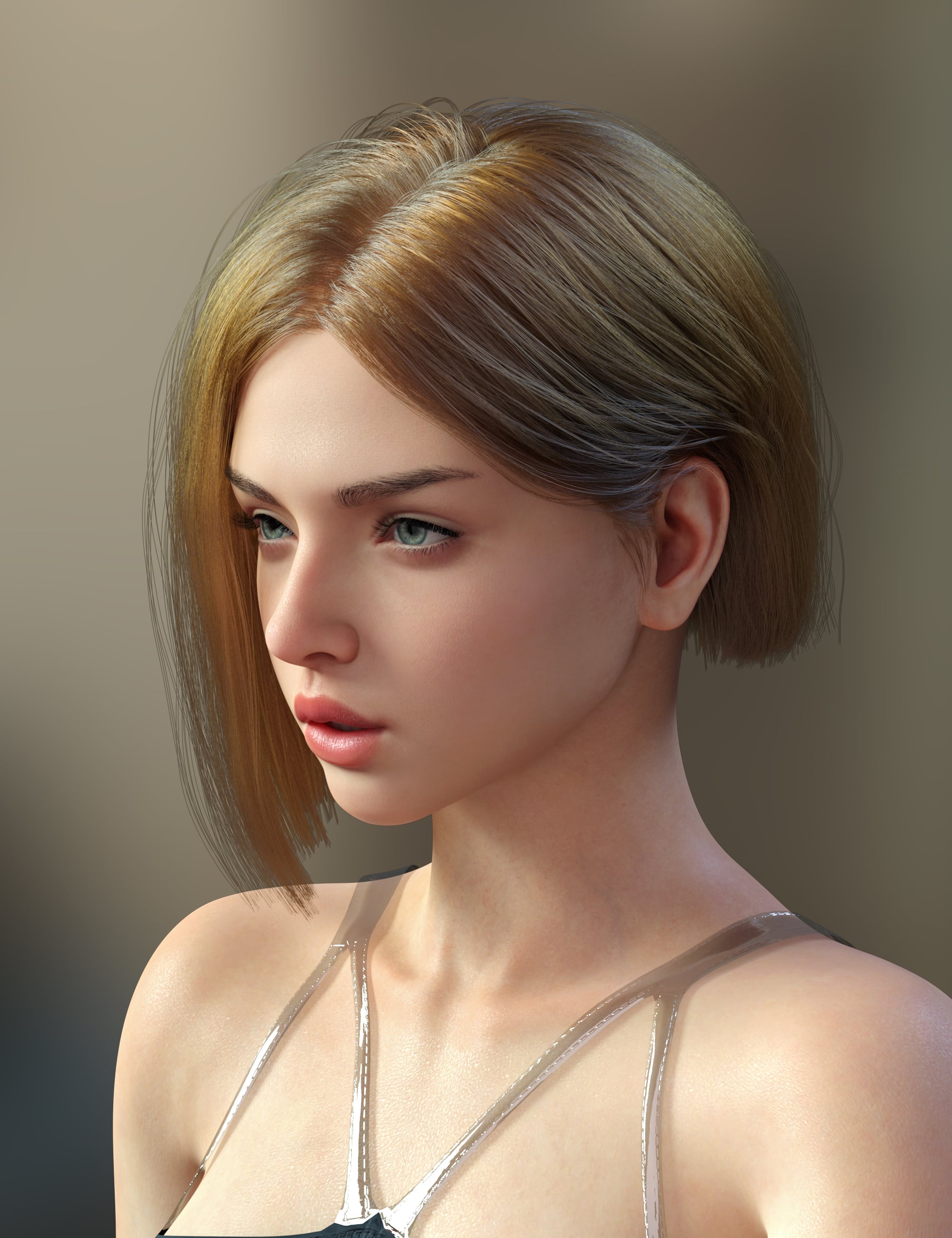 dForce Diagonal Cut Short Hair for Genesis 9 | Daz 3D