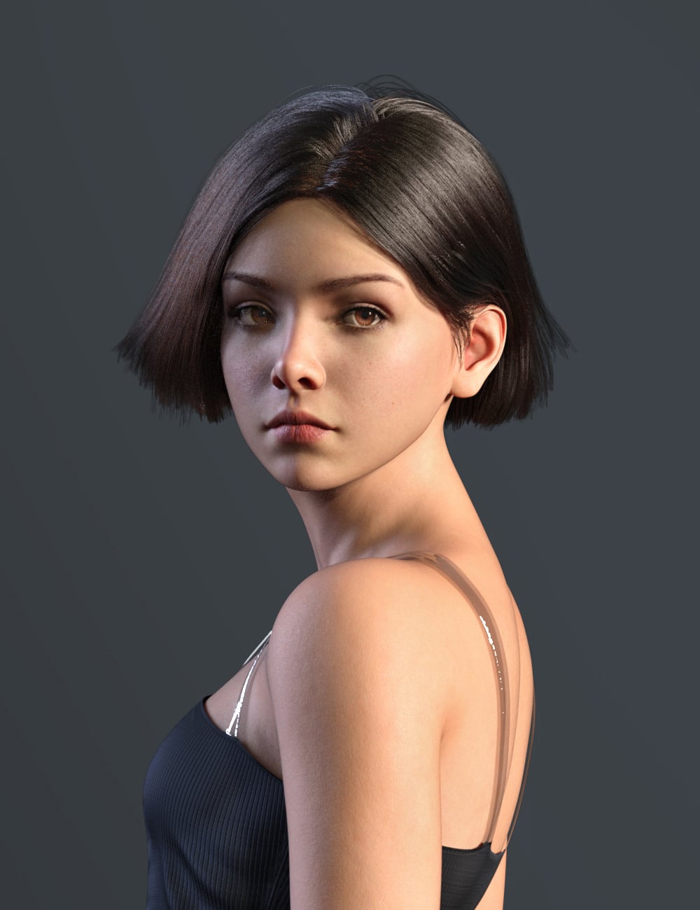 dForce Diagonal Cut Short Hair for Genesis 9 | Daz 3D
