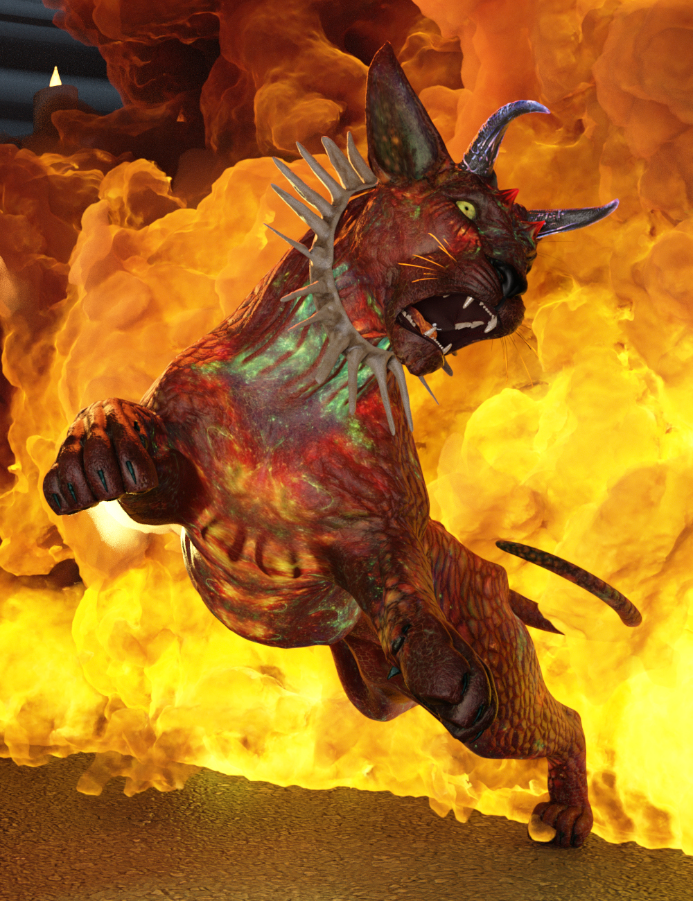 Demon Cat Poses for Vega HellCat | Daz 3D