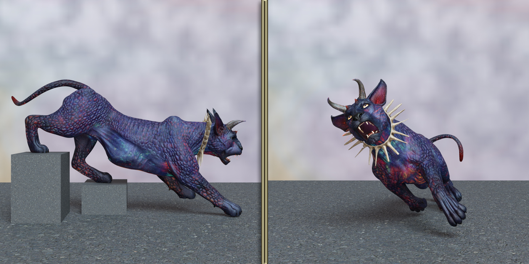 Demon Cat Poses for Vega HellCat | Daz 3D